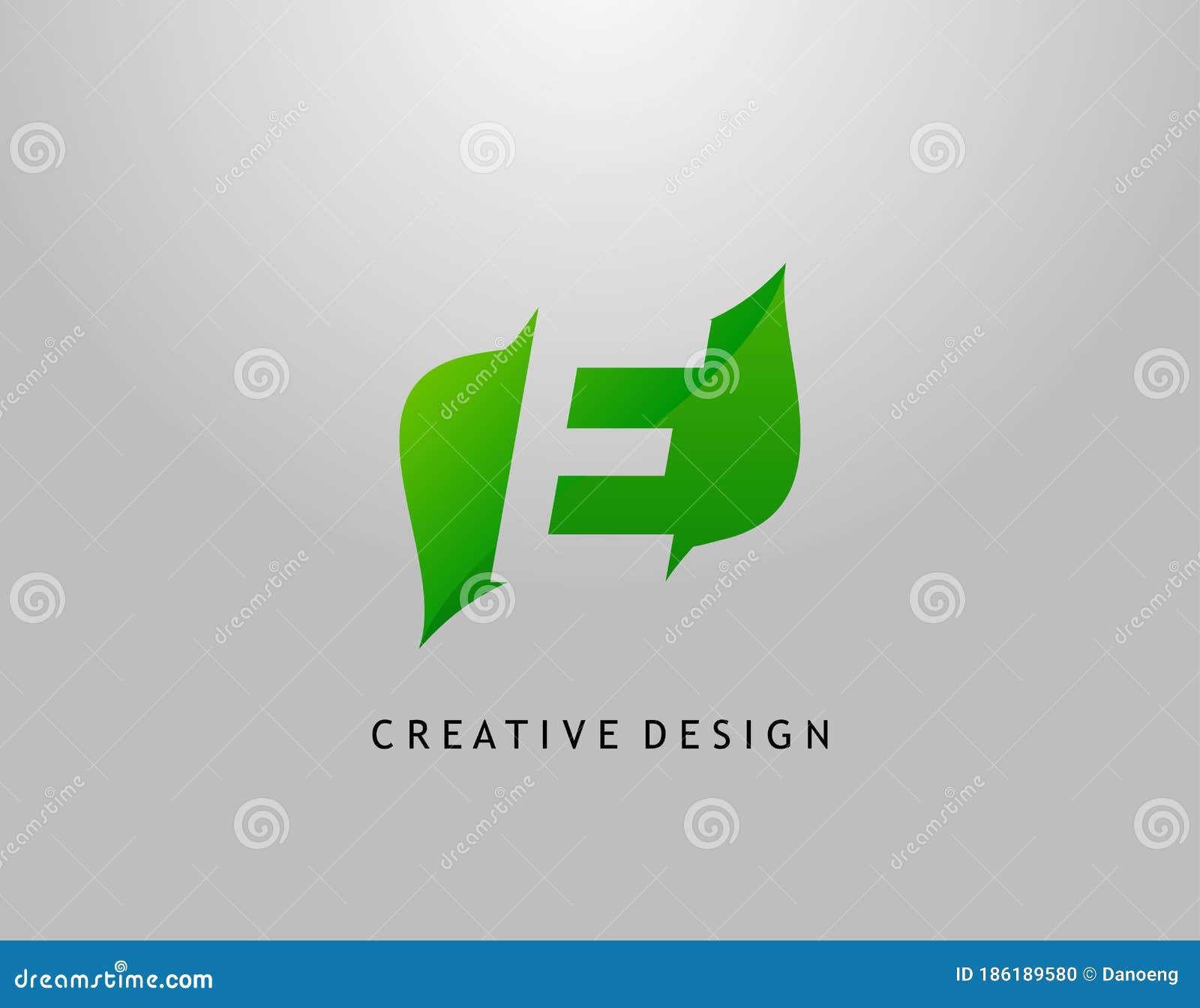 Green E Letter Logo. Modern Abstract of Initial E with Simple Leave ...