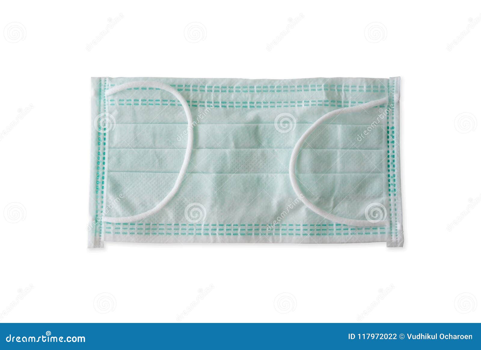 Ear-loop Face Mask, Safety N95 Masks On Blue Background. Dust ...