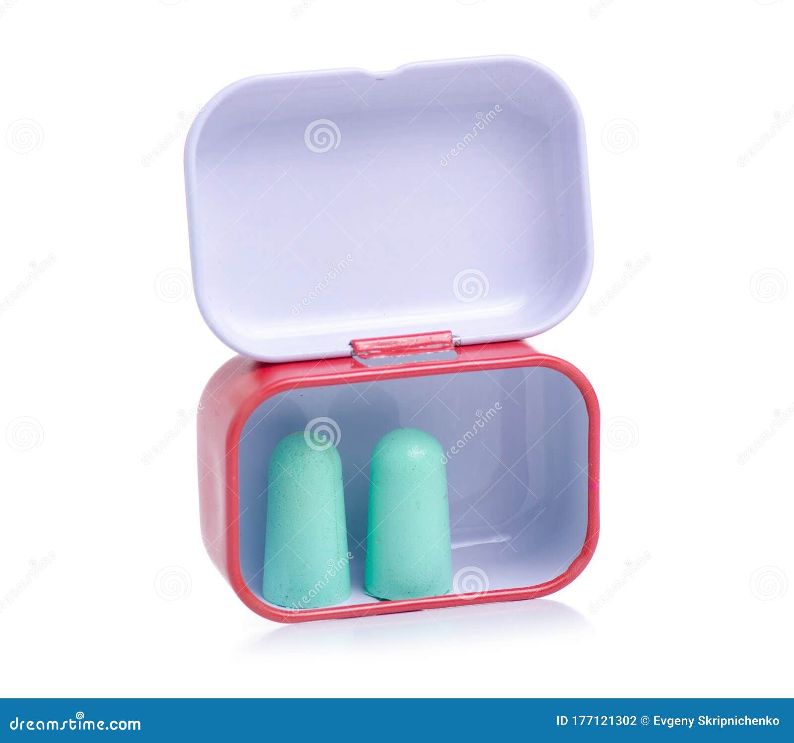 Green Ear Plugs in Container Stock Photo - Image of protect, background ...
