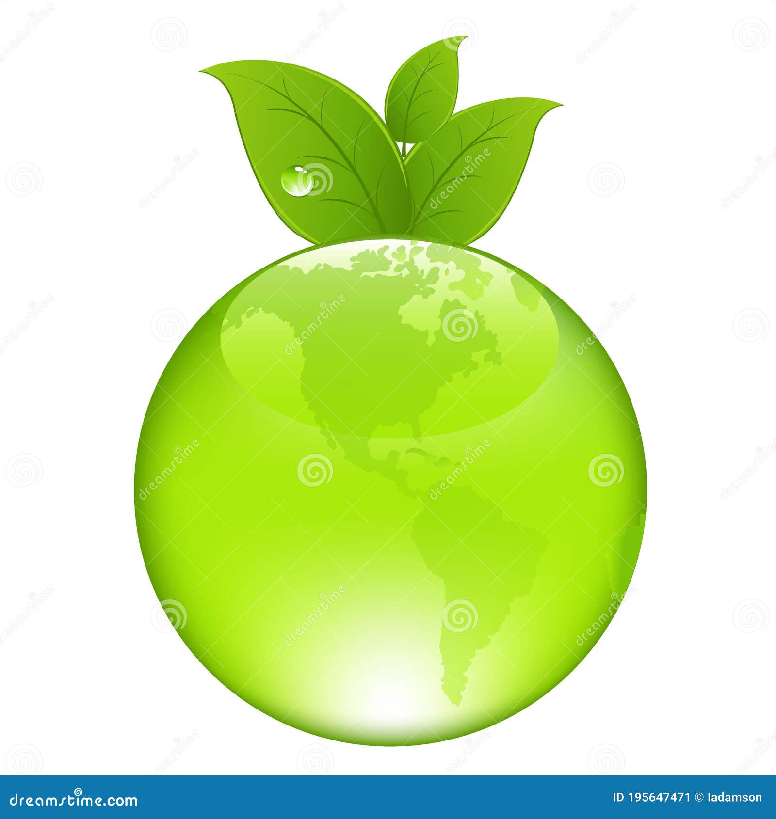 Green Earth stock vector. Illustration of nature, sphere - 195647471