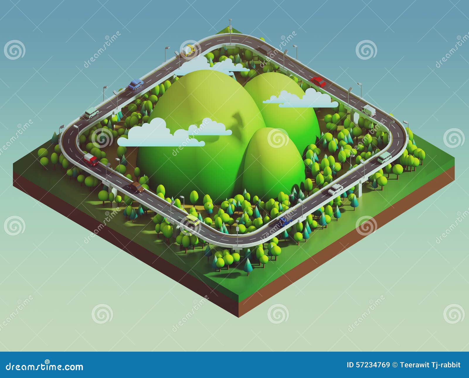 Green Earth Concept in Isometric View Stock Illustration - Illustration ...