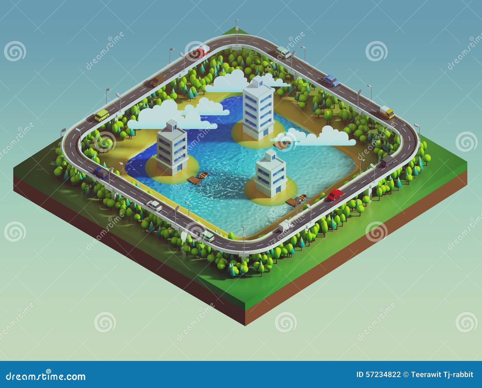 Green Earth Concept in Isometric View Stock Illustration - Illustration ...