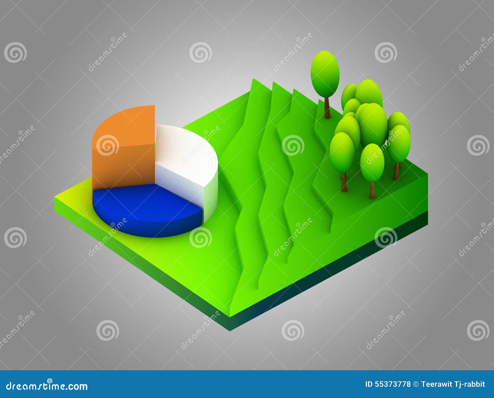 Green Earth Concept in Isometric View Stock Illustration - Illustration ...