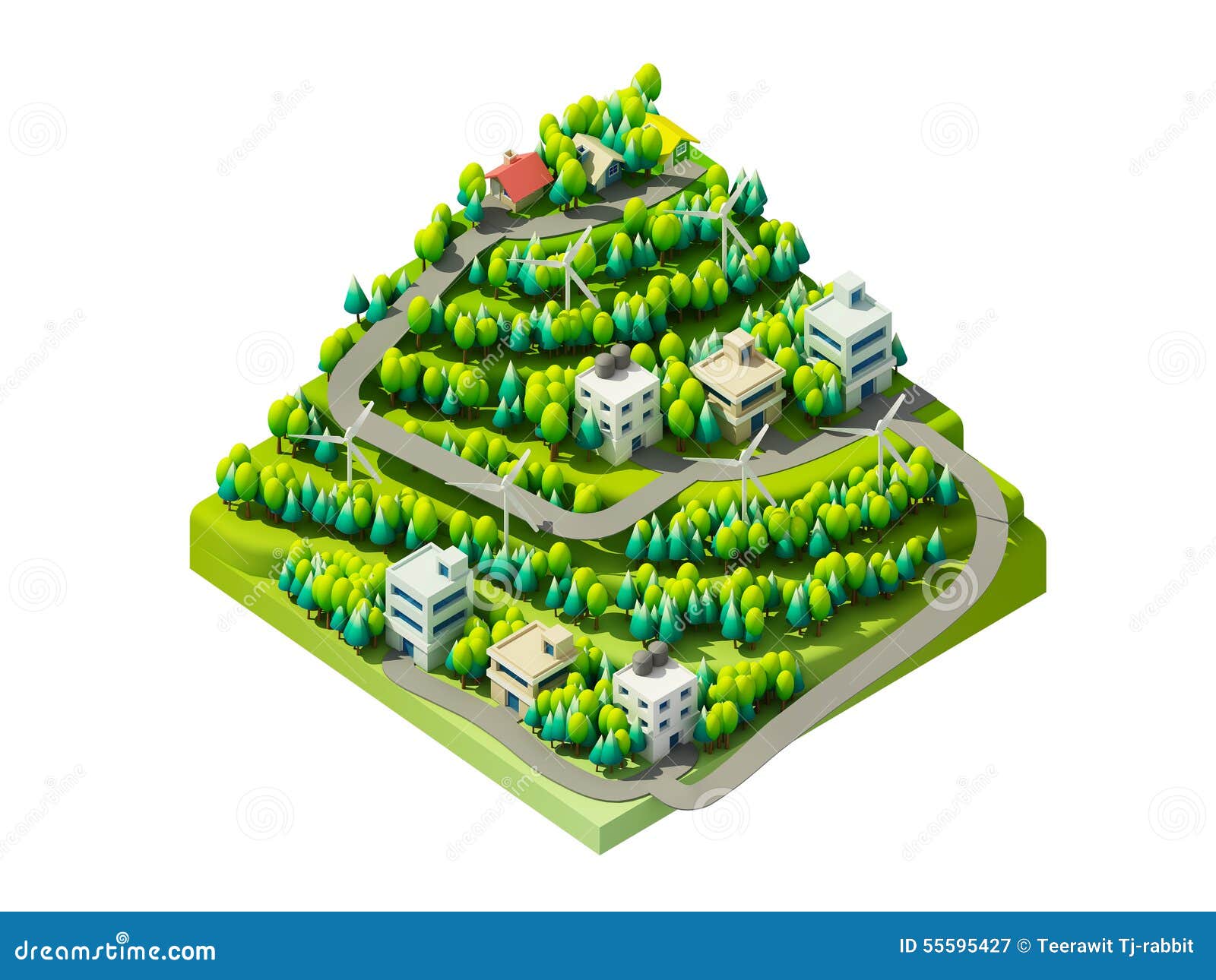 Green Earth Concept in Isometric View Stock Illustration - Illustration ...