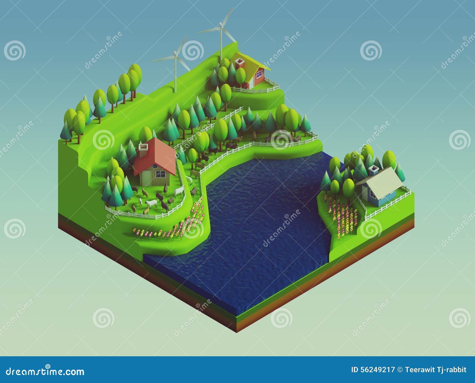 Green Earth Concept in Isometric View Stock Illustration - Illustration ...