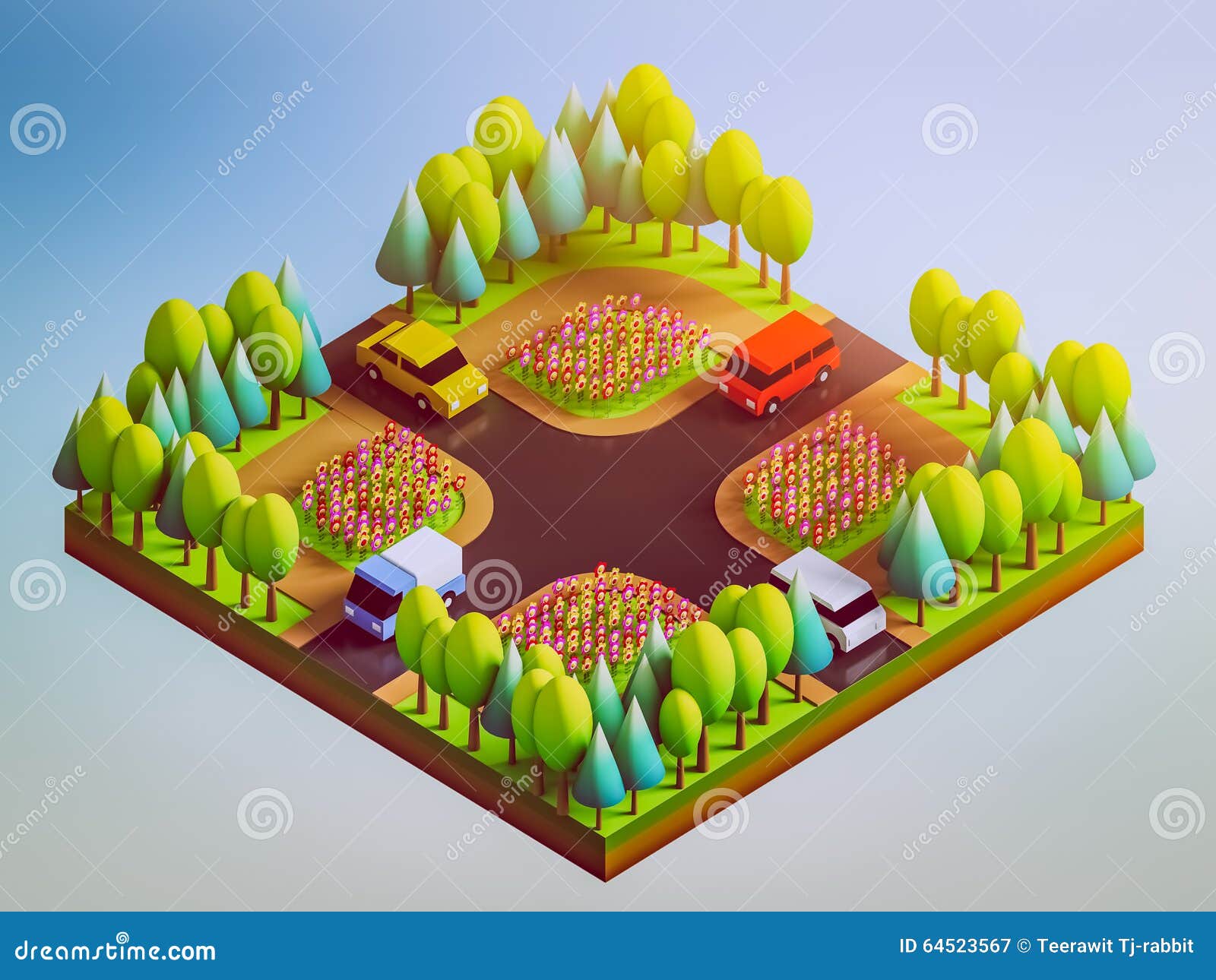 Green Earth Concept in Isometric View Stock Illustration - Illustration ...