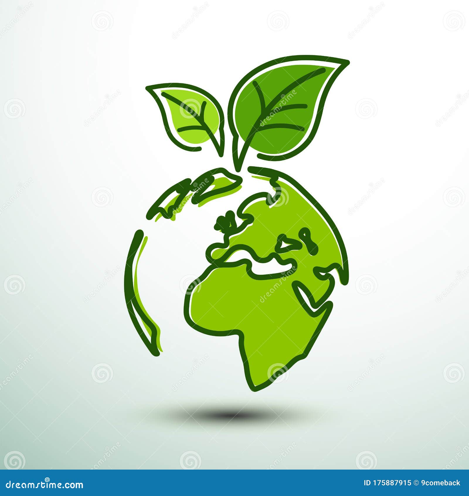 Green earth 2 stock vector. Illustration of concept - 175887915