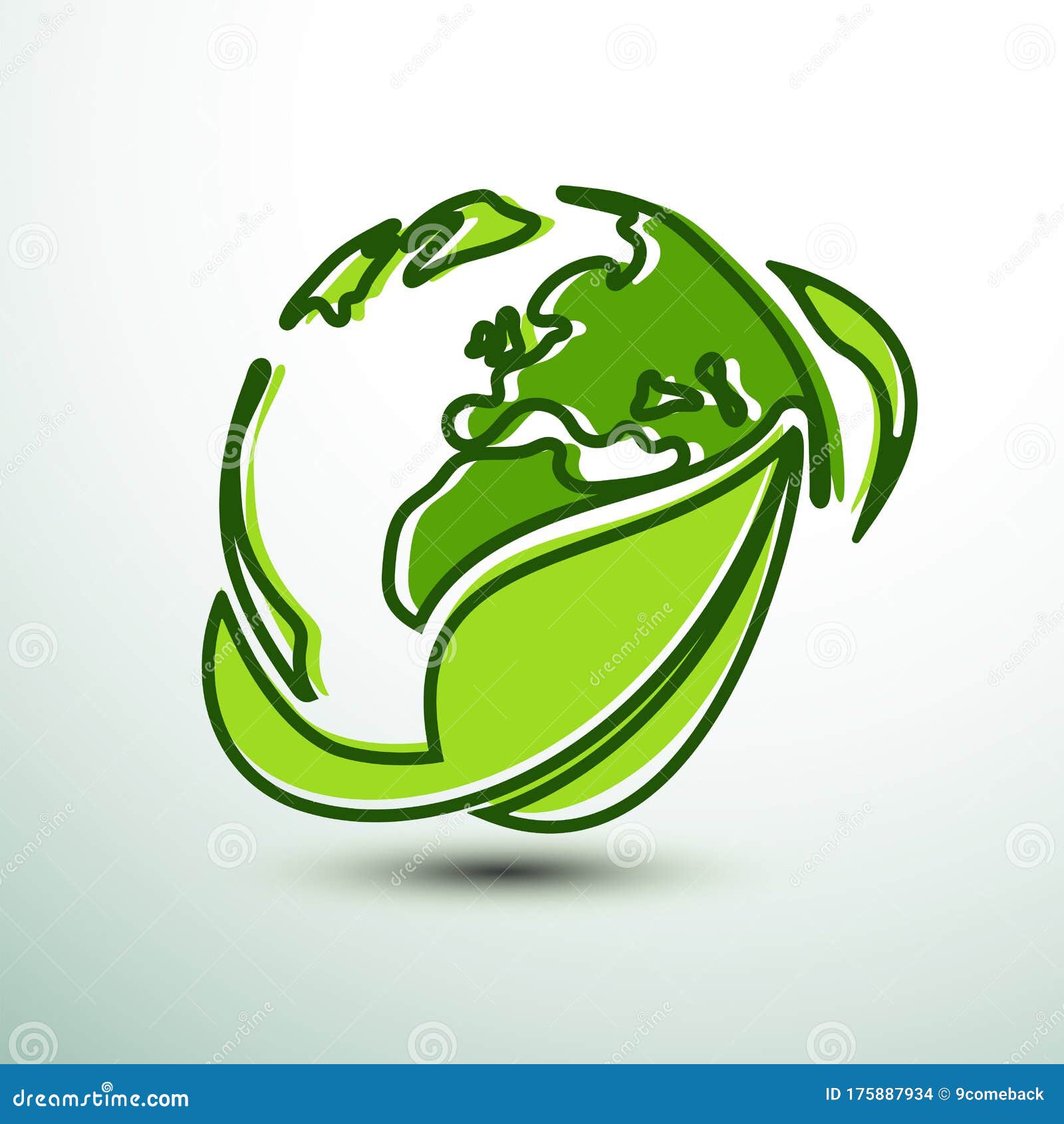 Green earth 1 stock vector. Illustration of graphic - 175887934