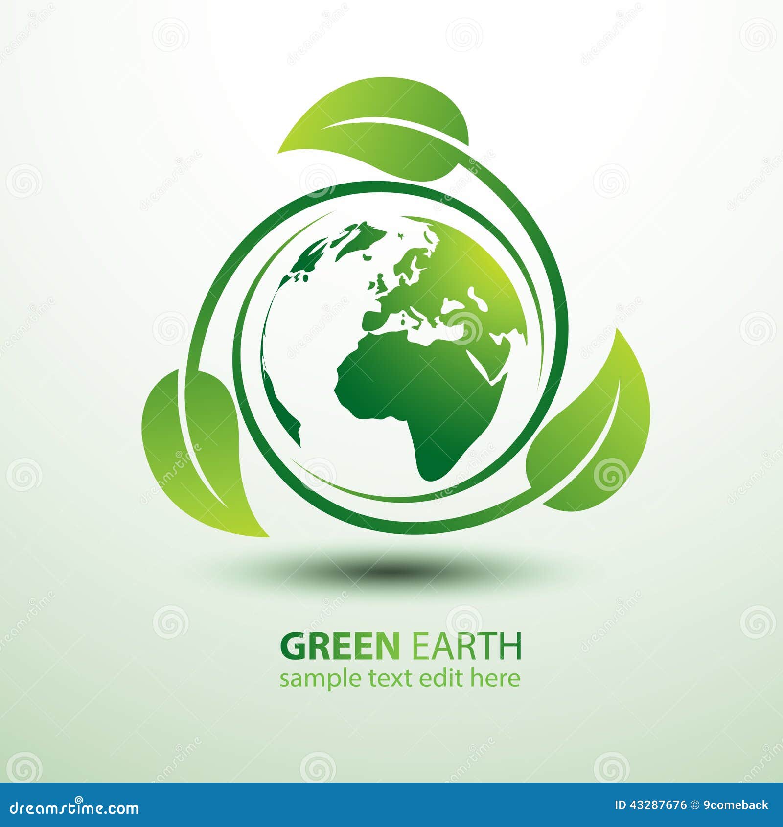 Green earth stock vector. Illustration of globe, natural - 43287676