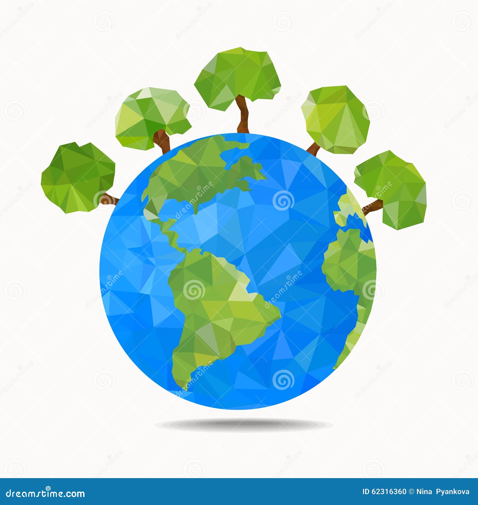 Green Earth Concept. Polygonal Style. Stock Vector - Illustration of ...