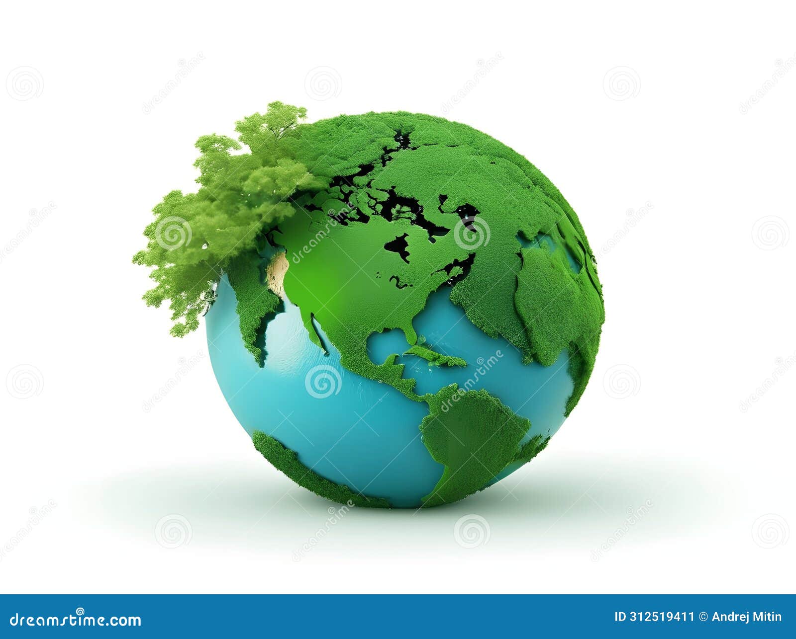 Green Earth Day.Green Earth Globe Isolated on White. Stock Image ...