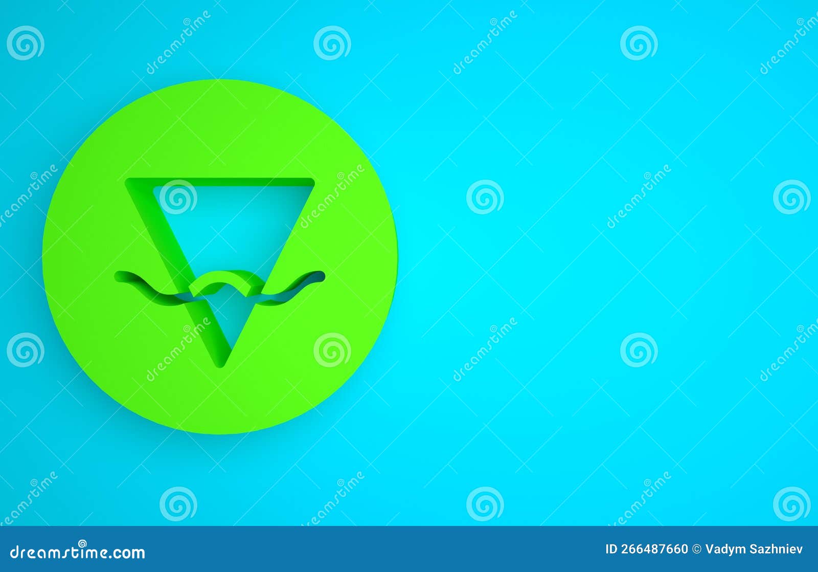 Green Earth Element of the Symbol Alchemy Icon Isolated on Blue ...