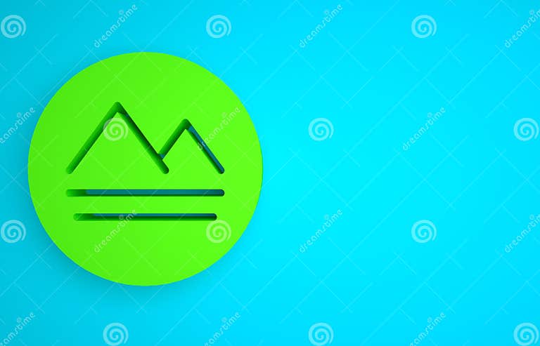 Green Earth Element of the Symbol Alchemy Icon Isolated on Blue ...