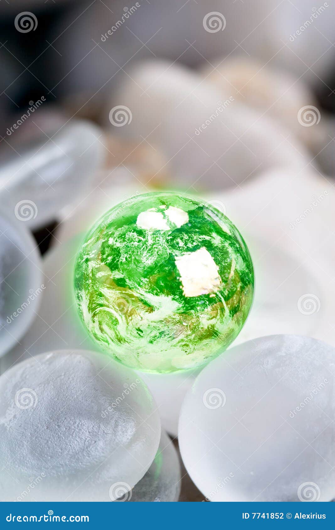 Green Earth with Glass Stones Stock Photo - Image of conservation ...