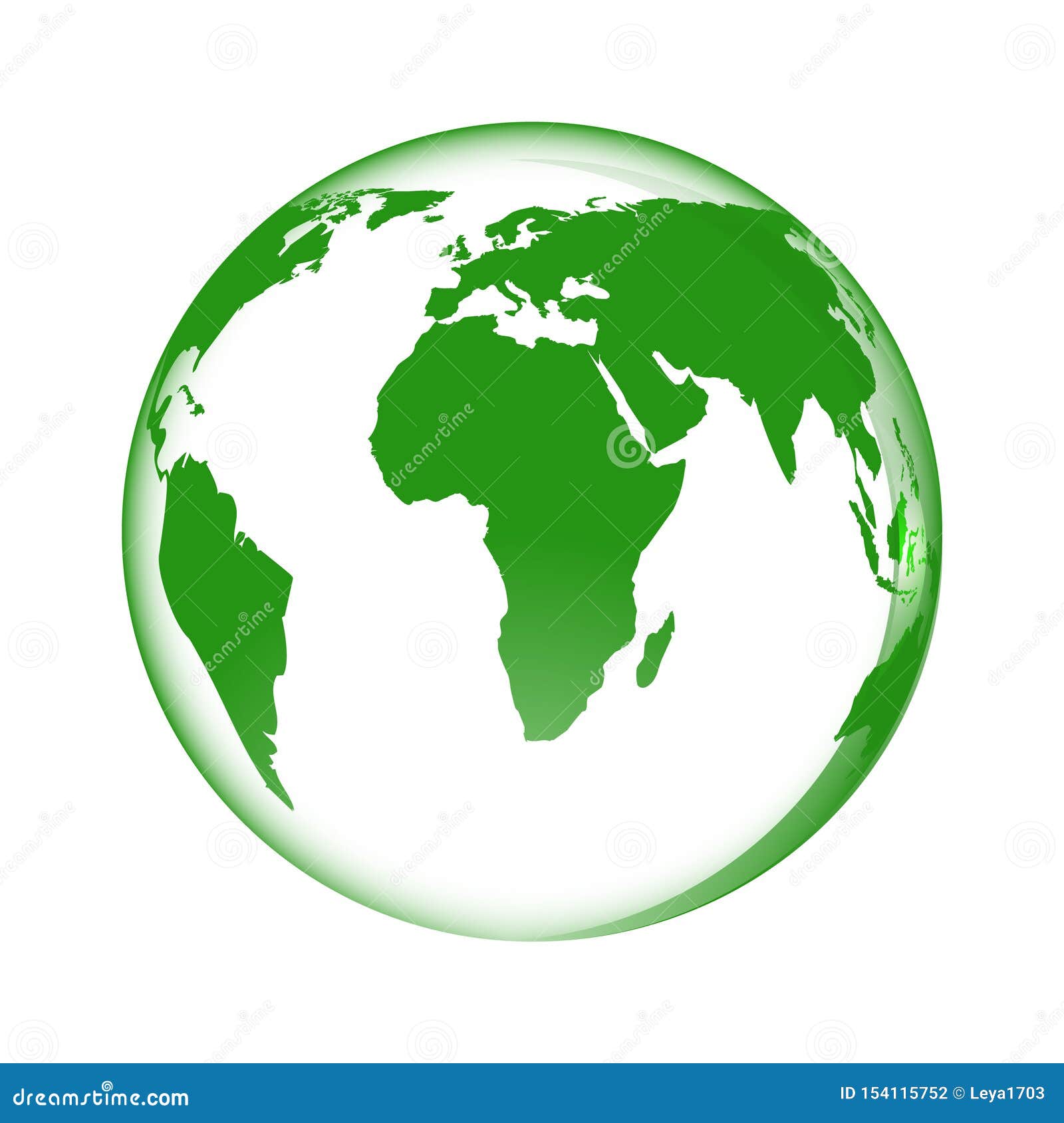 Green Earth Icon. Isolated on White Stock Illustration - Illustration ...