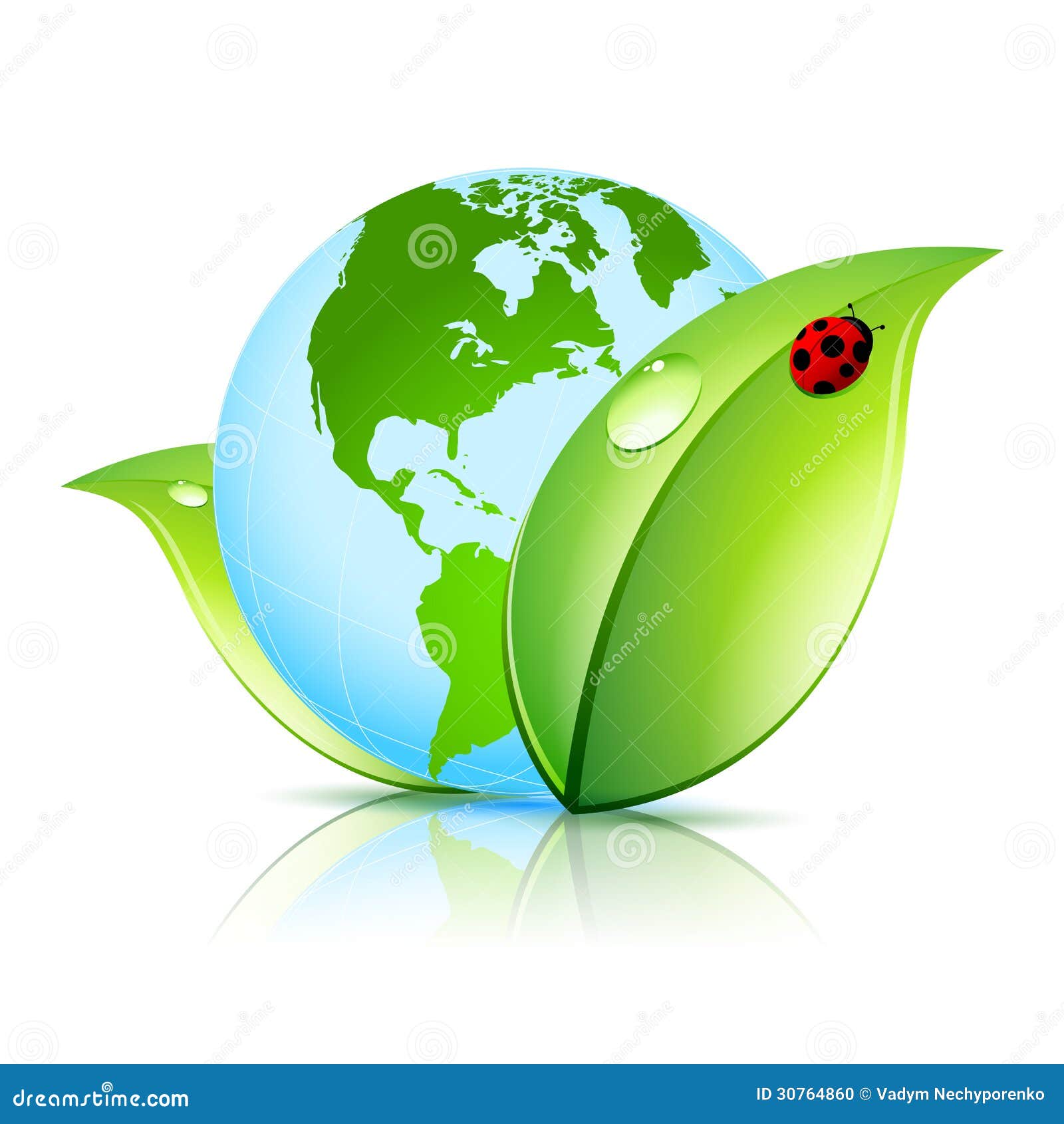 Green Earth Icon stock vector. Illustration of leaf, recycle - 30764860