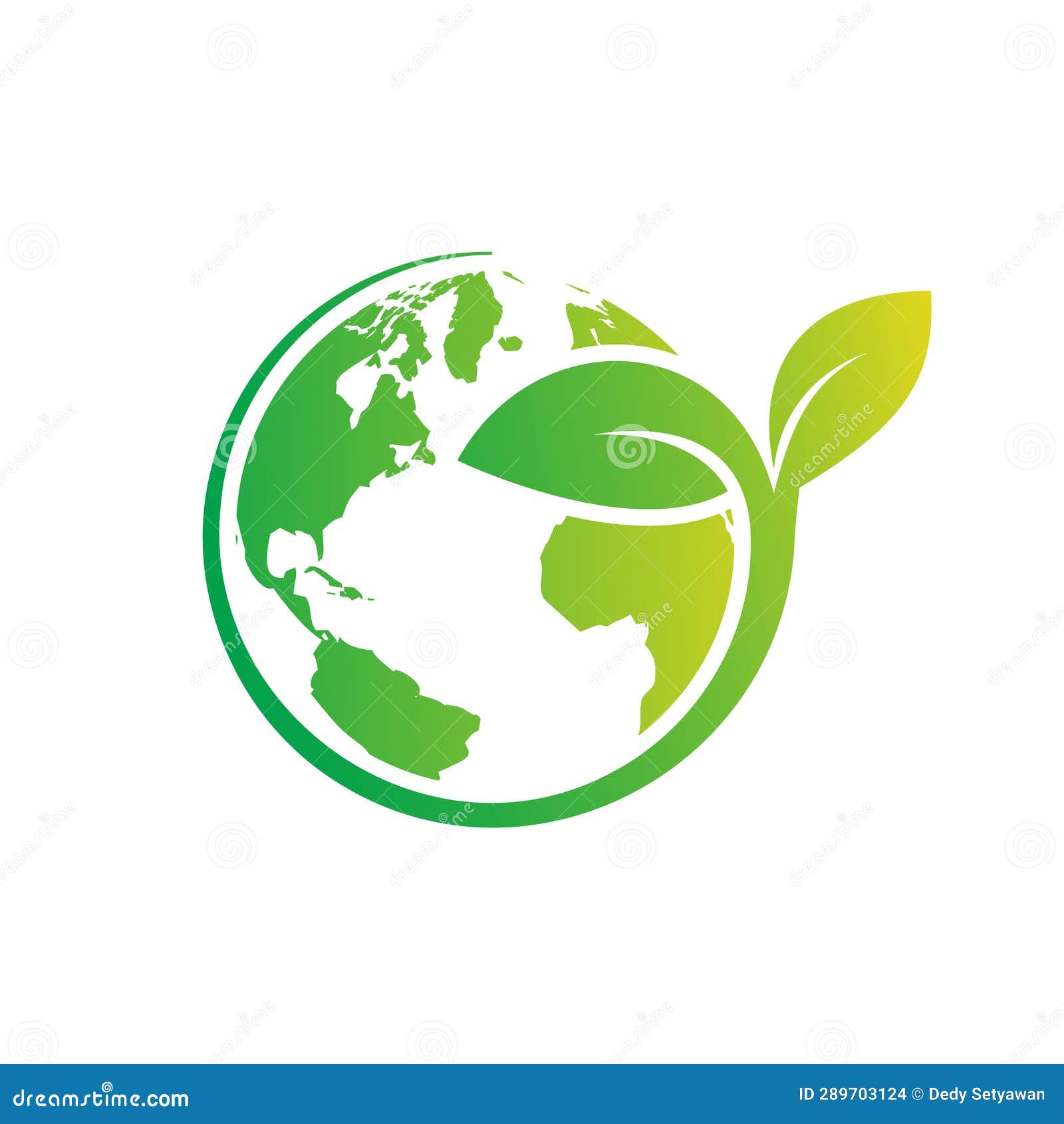 Green Earth Logo Design with Leaf Tree Icon Globe Stock Vector ...