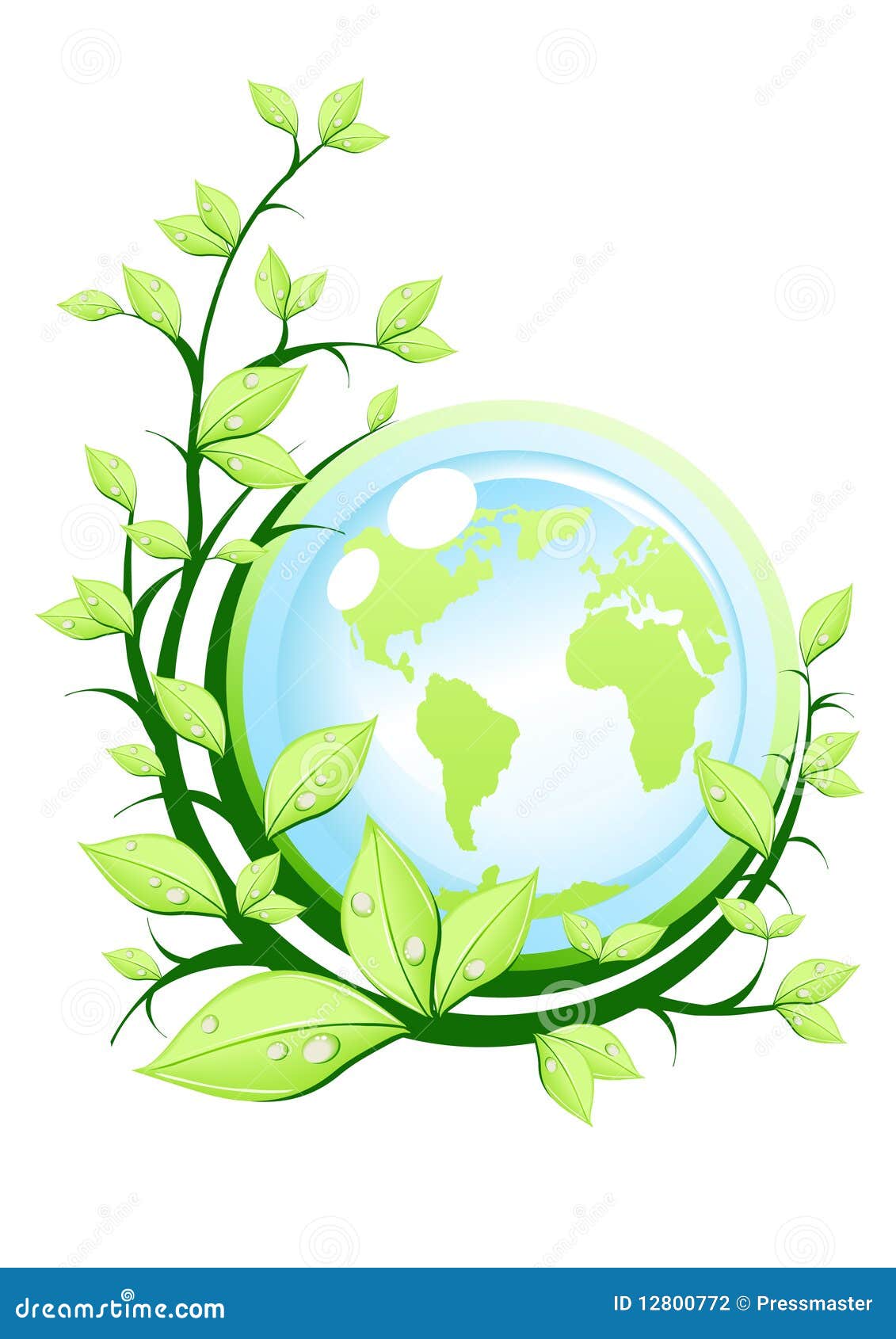 Green earth with plant stock illustration. Illustration of natural ...