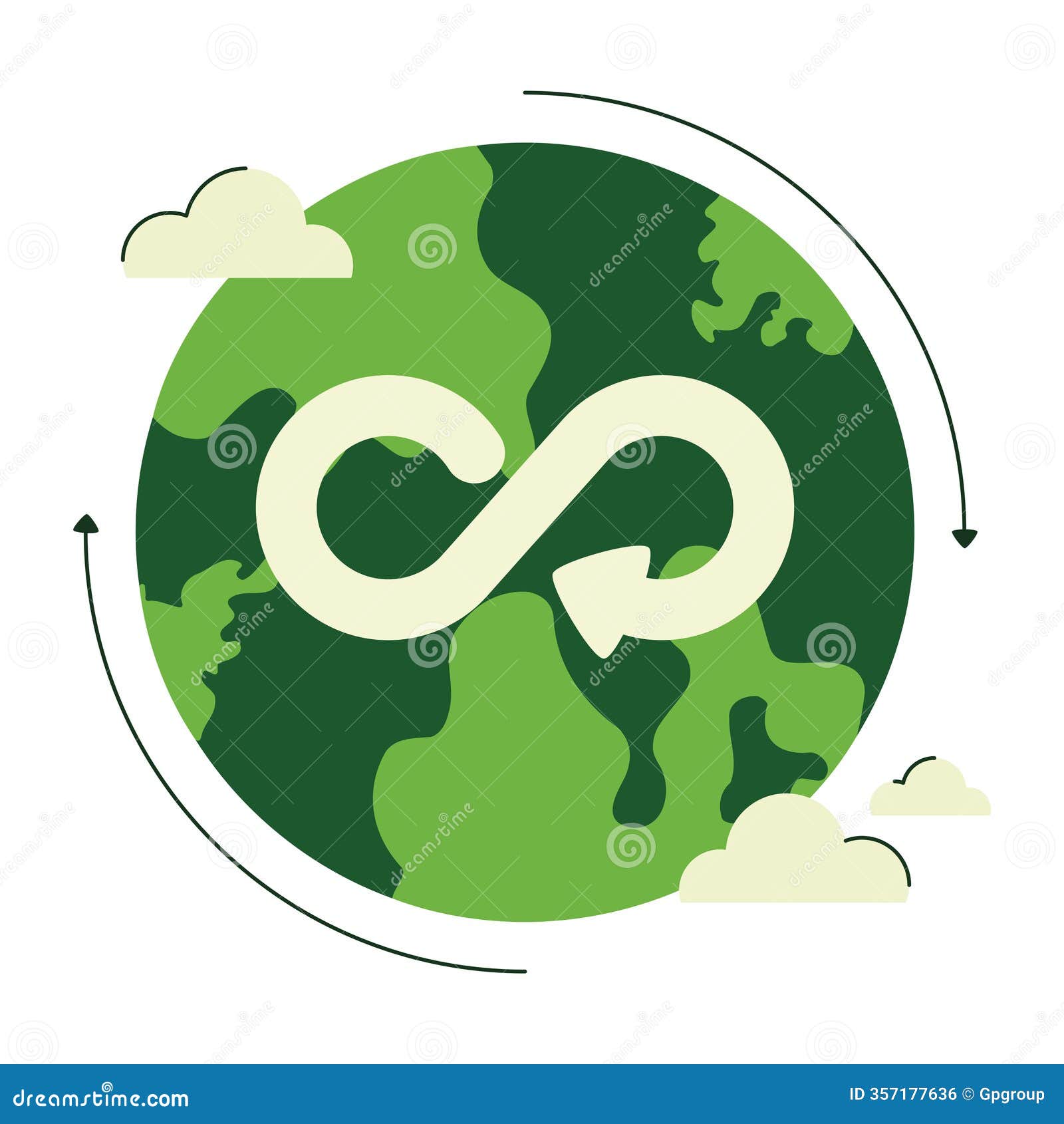 Earth recycling icon stock illustration. Illustration of modern - 357177636