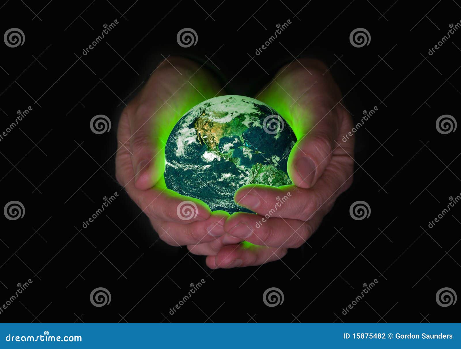 Green Earth in Safe Hands Featuring USA Stock Photo - Image of ...