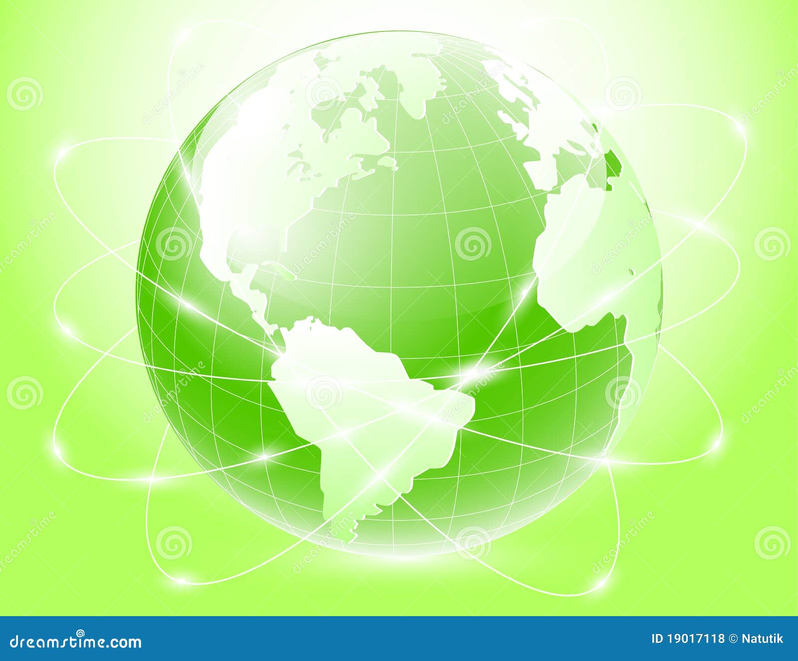 Green Earth With Satellite Royalty Free Stock Photos - Image: 19017118