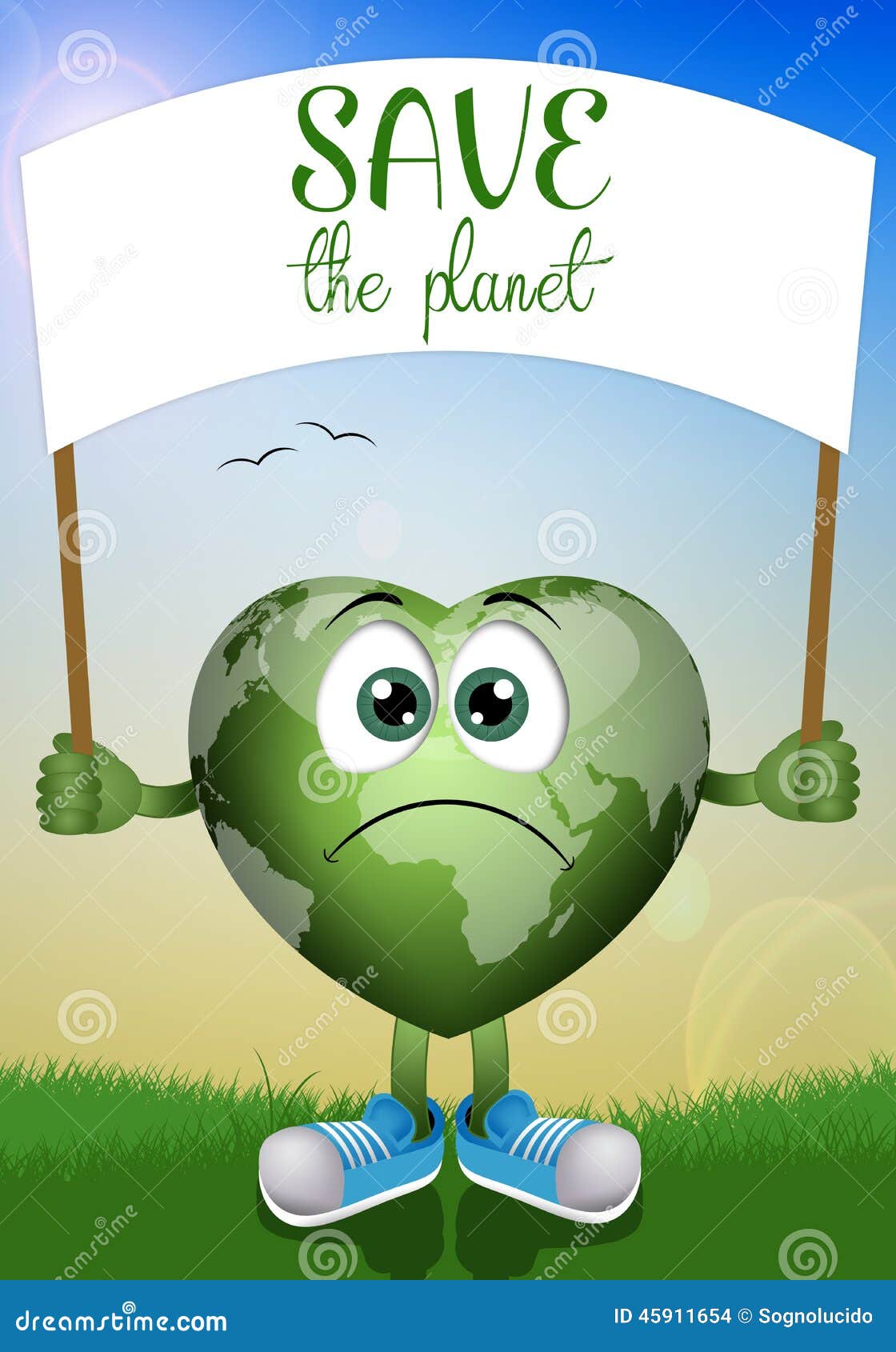Green Earth for Save the Planet Stock Illustration - Illustration of ...