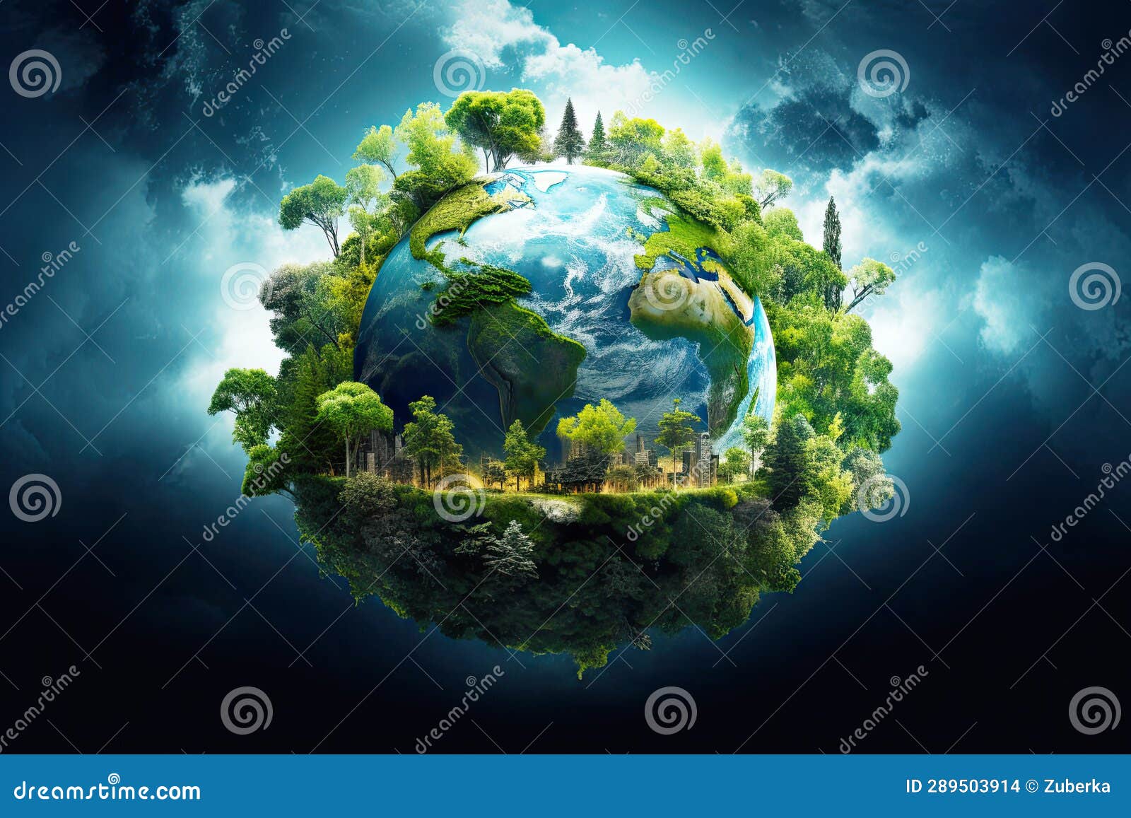 Green Earth in Space stock illustration. Illustration of pollution ...