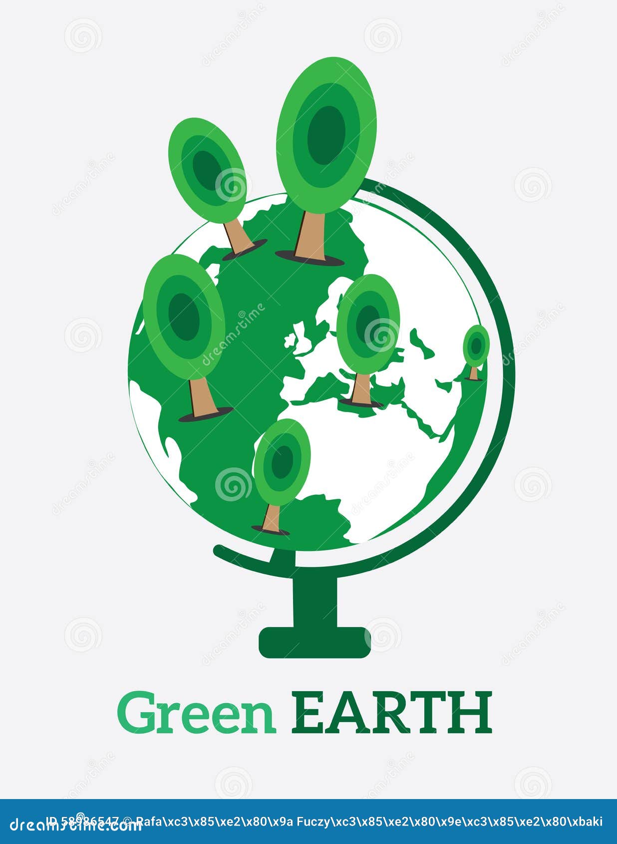 Green Earth Vector Illustration Stock Vector - Illustration of human ...