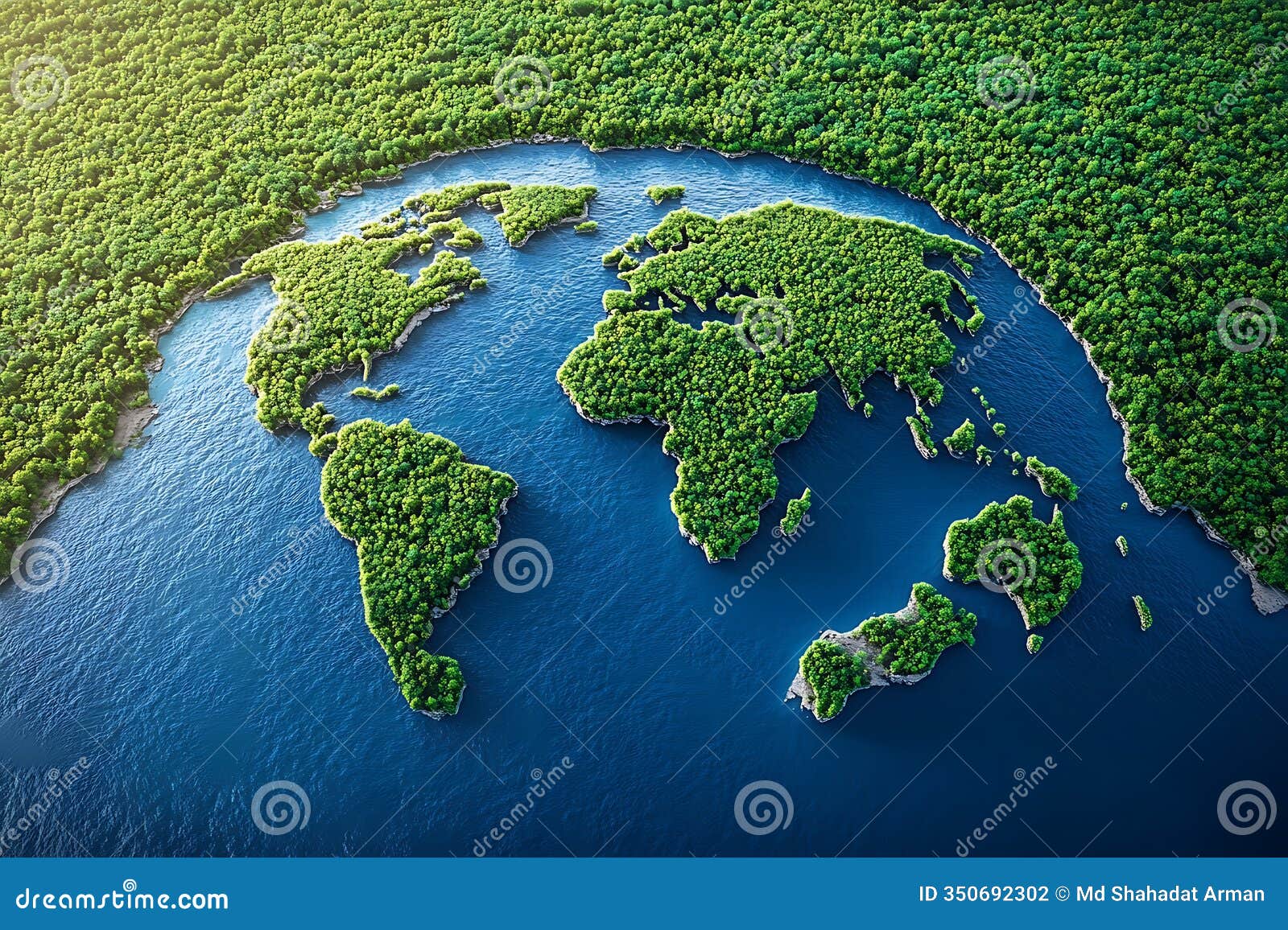 Green Earth, a Vision for Sustainability Stock Illustration ...