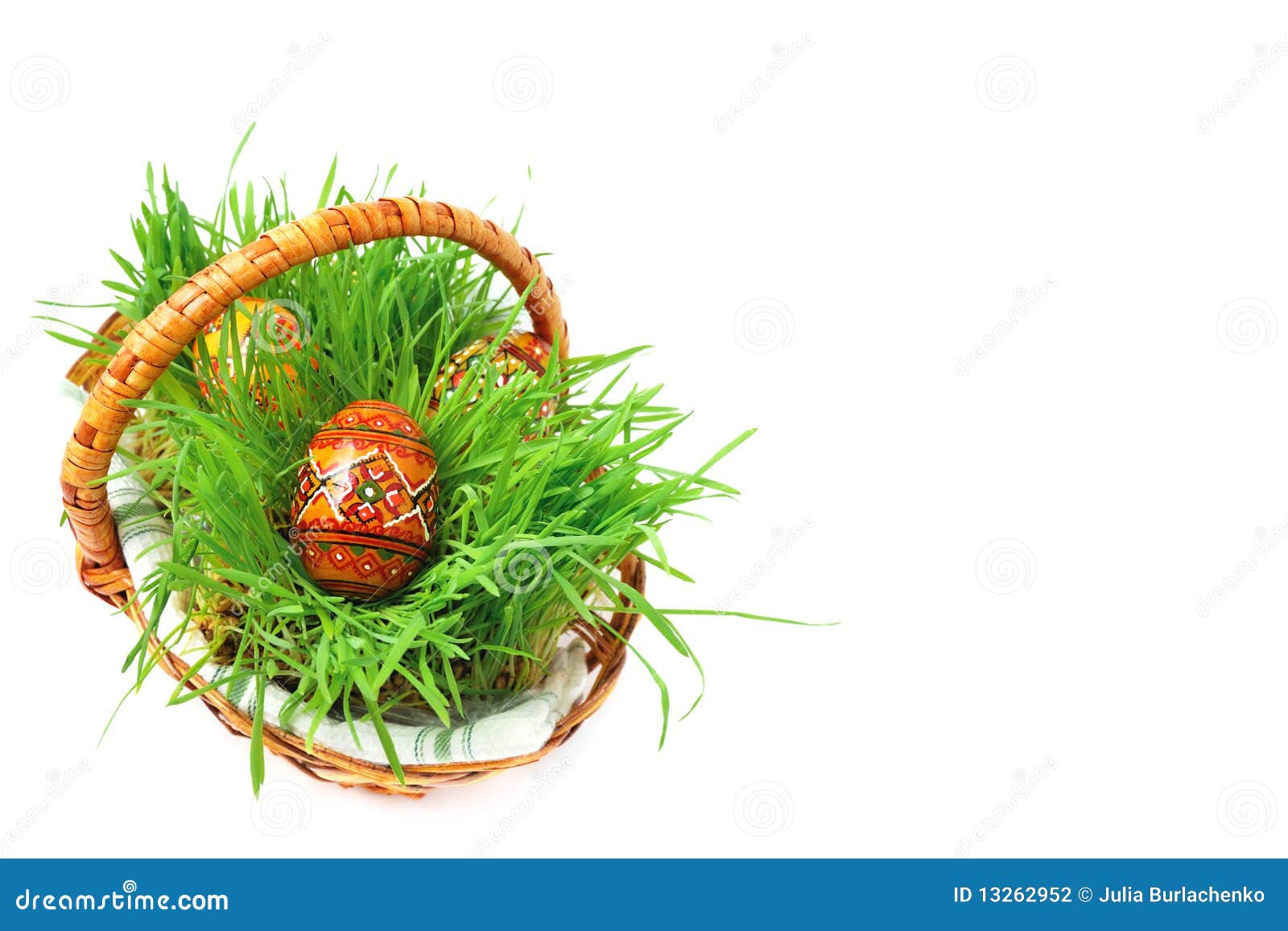 Green Easter basket stock photo. Image of color, fragile - 13262952