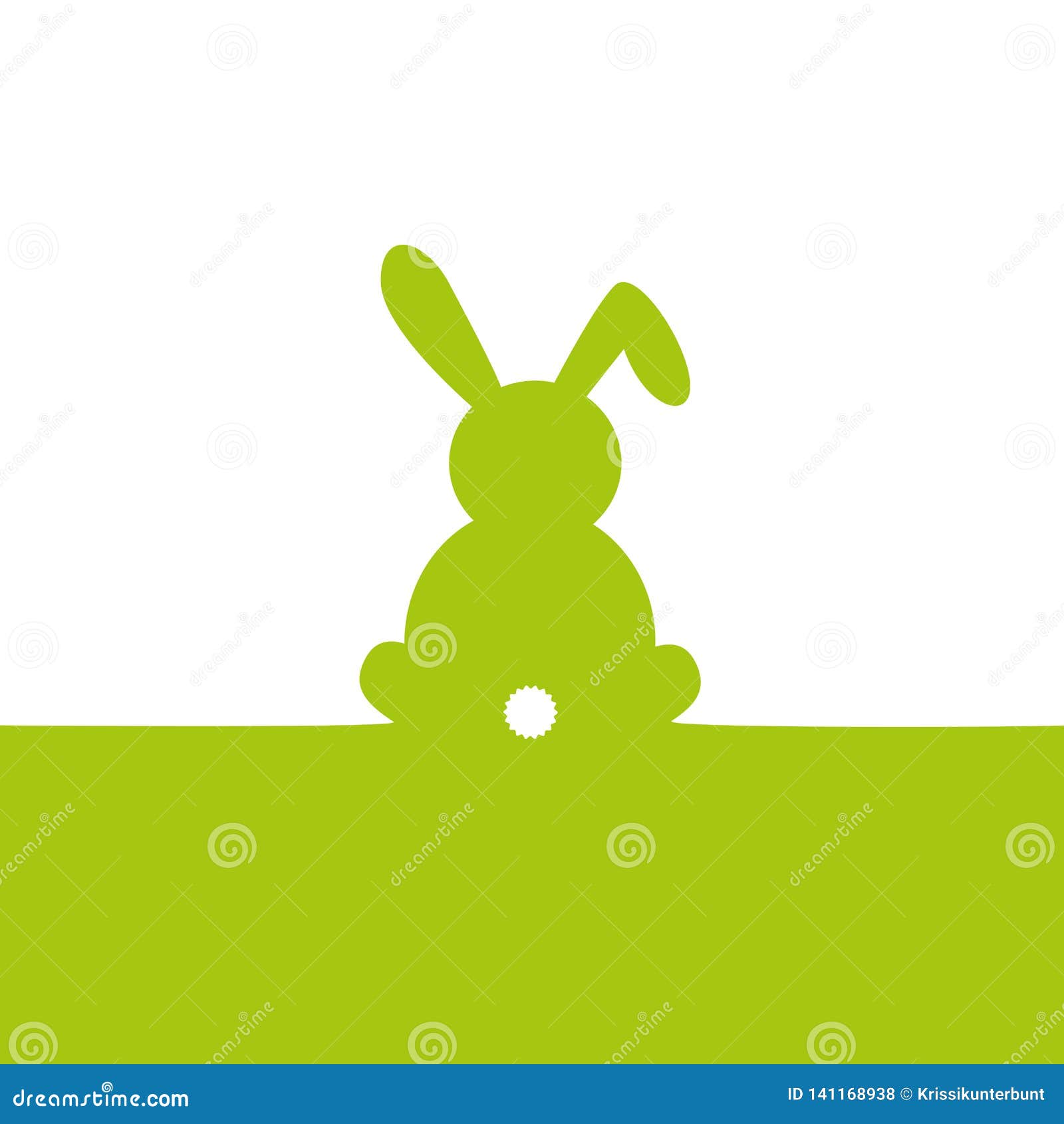 Green Easter Bunny Isolated on White Background Stock Vector ...