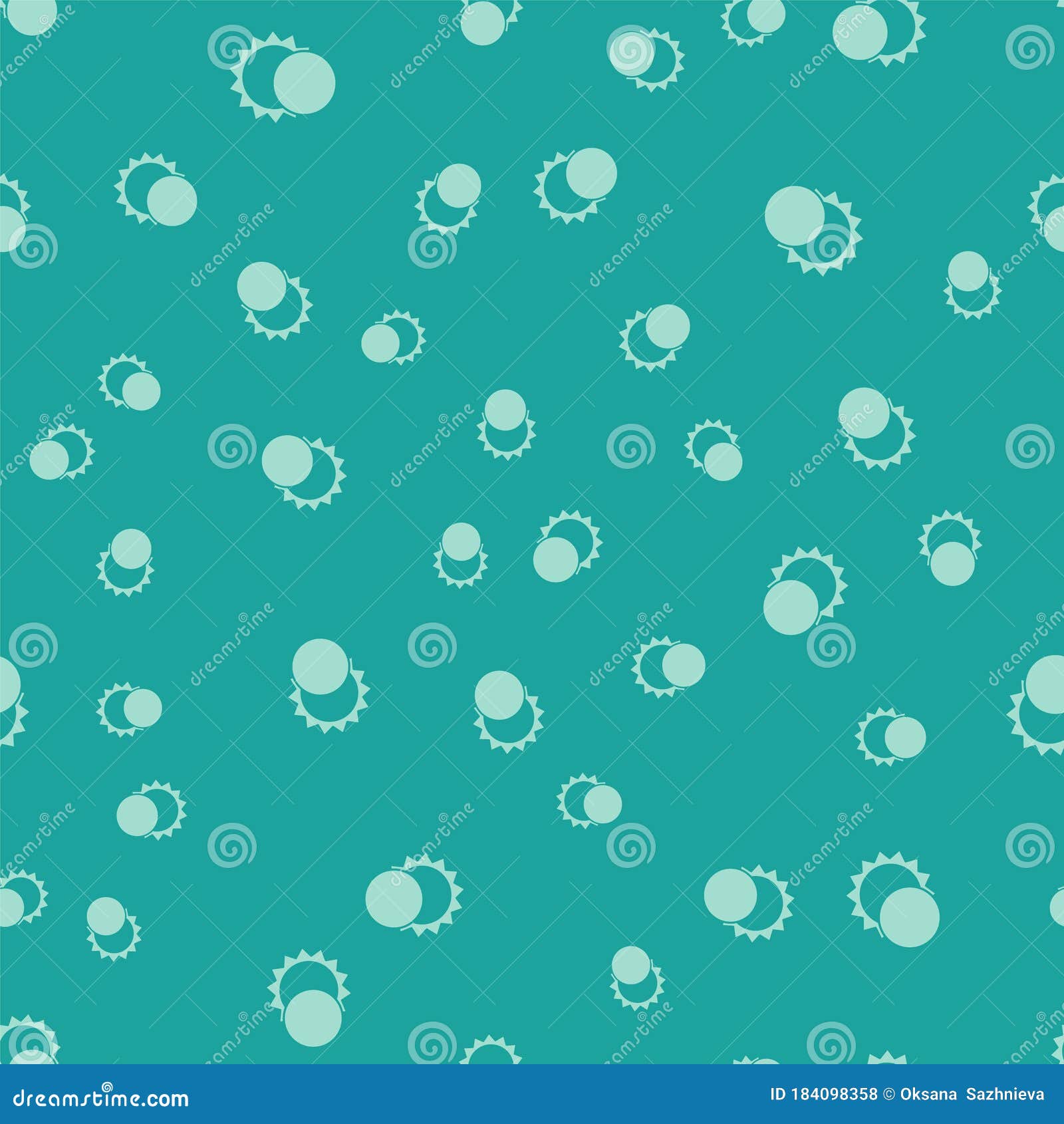 Green Eclipse of the Sun Icon Isolated Seamless Pattern on Green ...