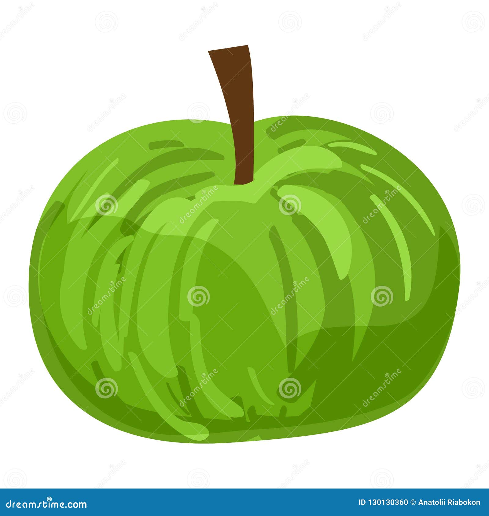 Green Eco Apple Icon, Cartoon Style Stock Vector - Illustration of ...