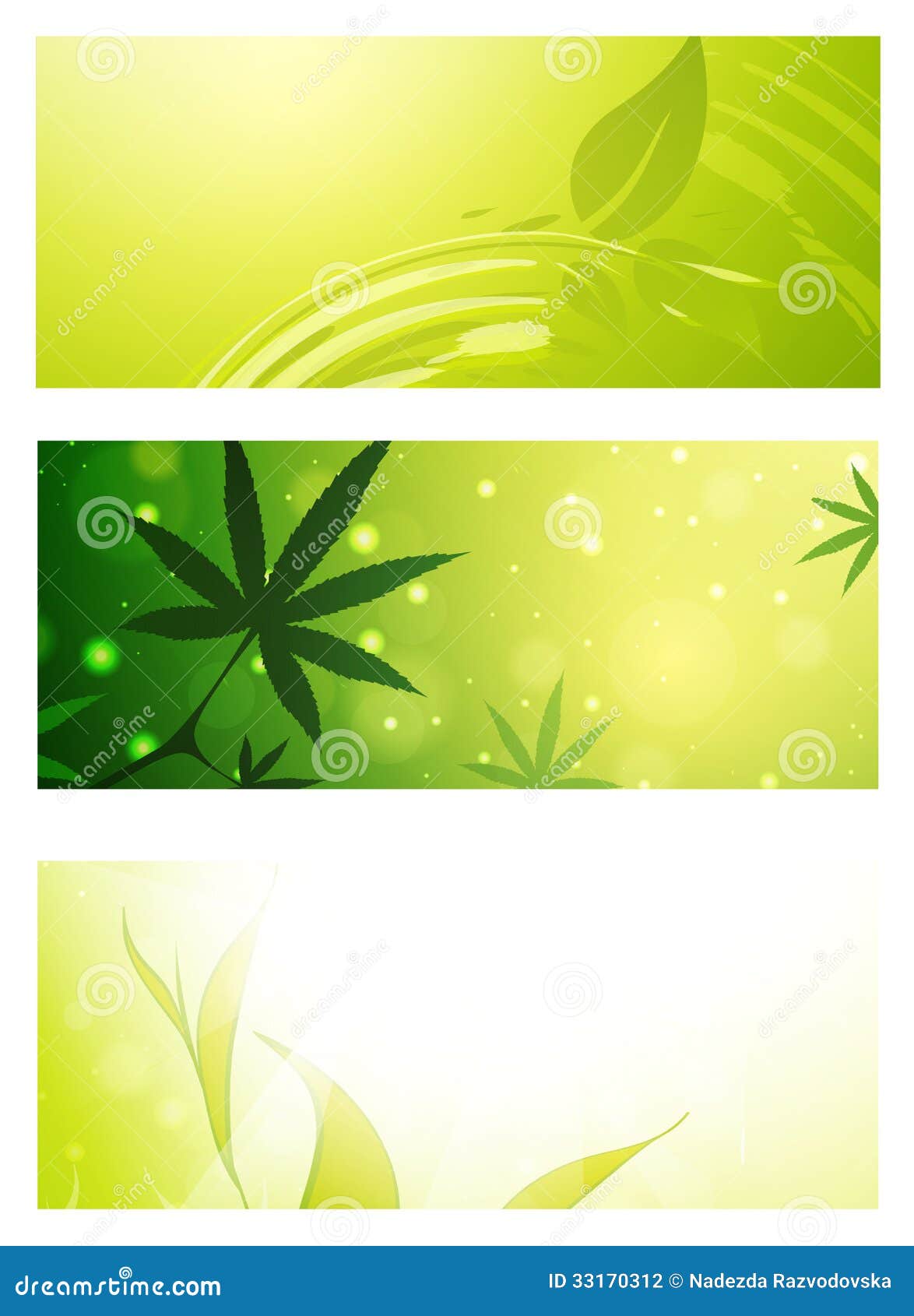 Green Eco Banner Collection Stock Vector - Illustration of green ...