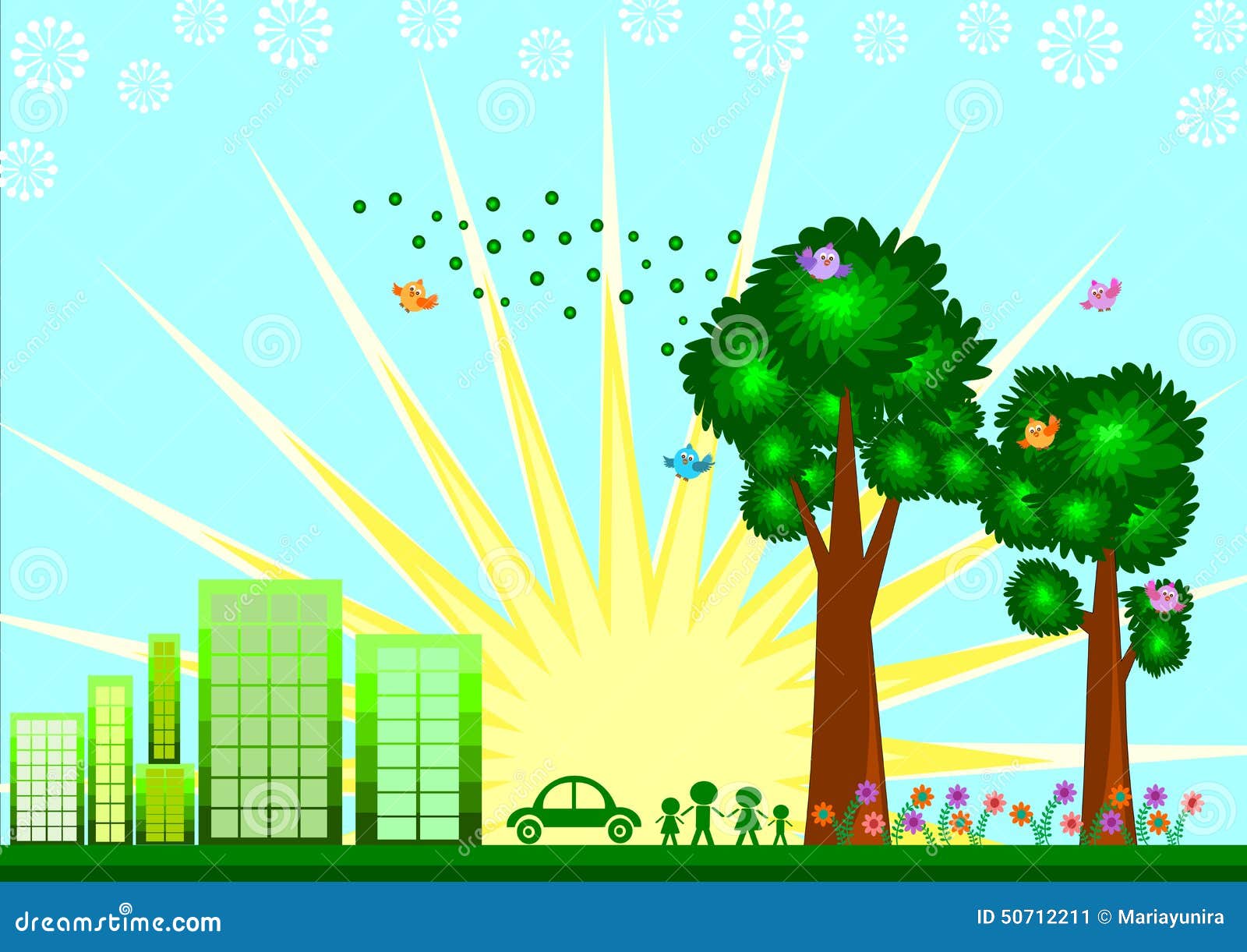 Green Eco City Skyline Concept Stock Vector - Illustration of clean ...