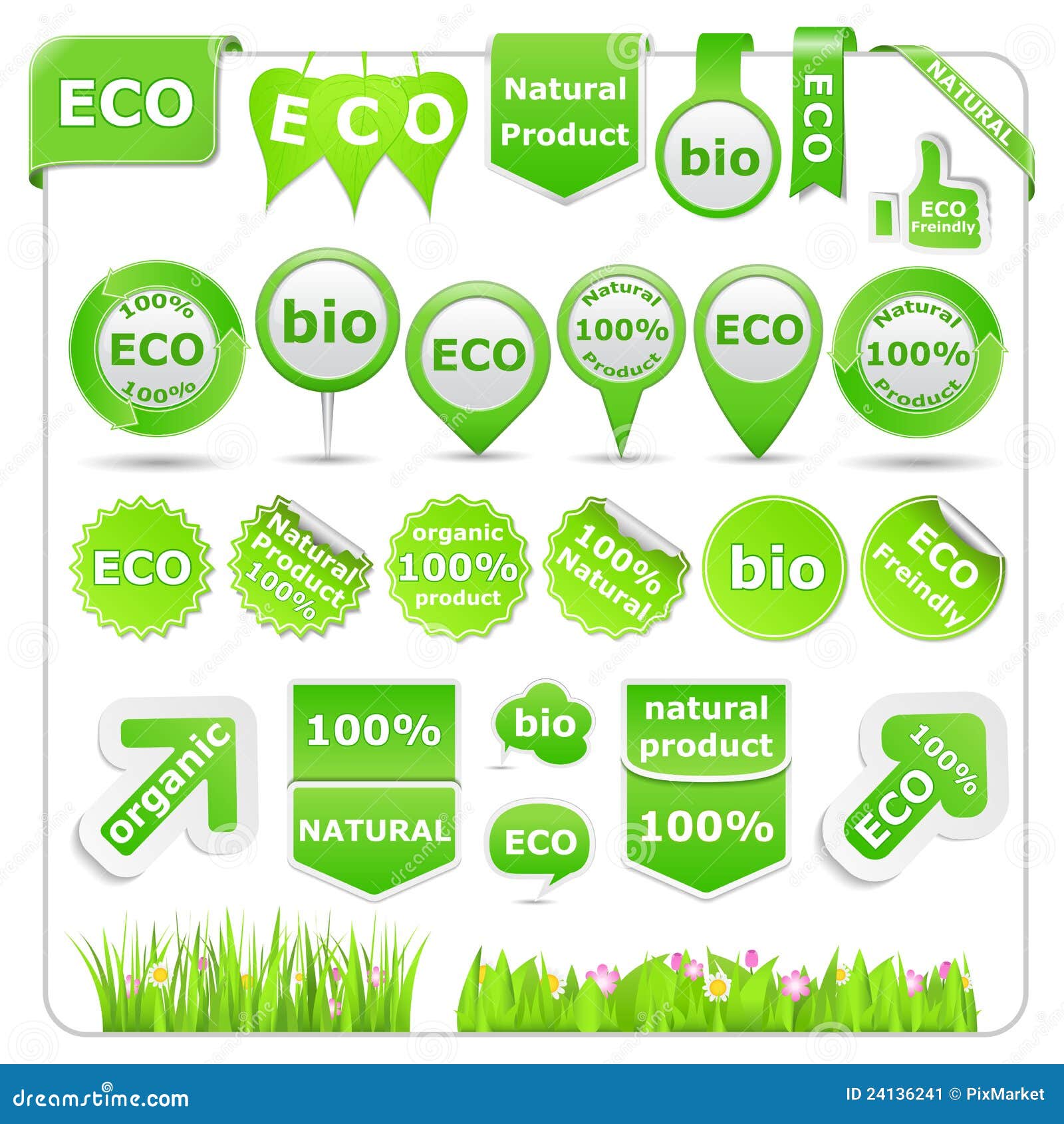 Green Eco Design Elements stock vector. Illustration of environment ...