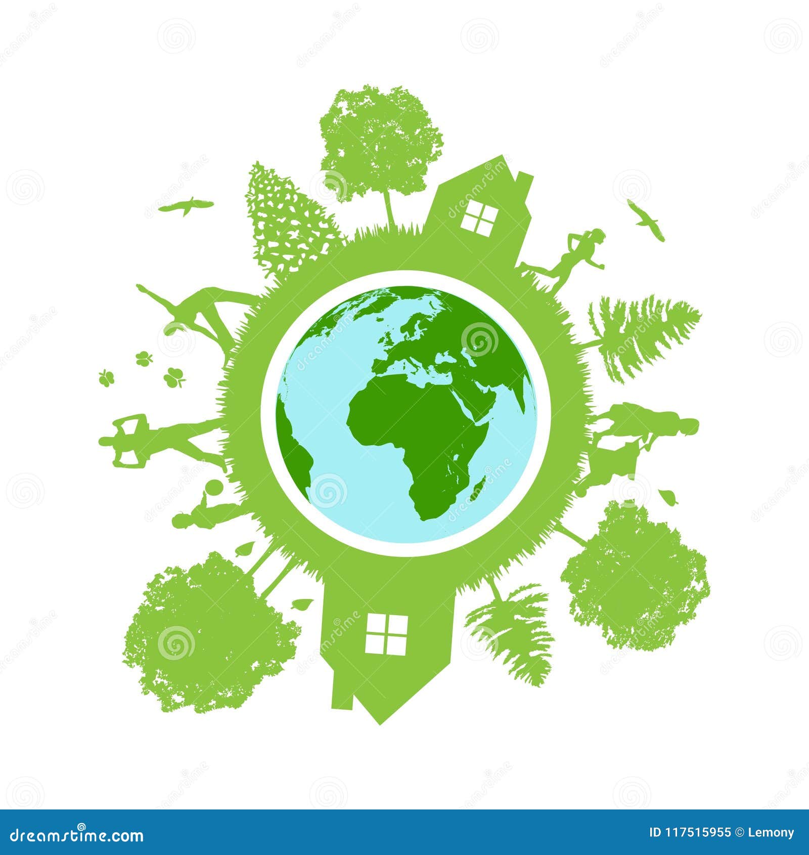 Eco Earth icon stock vector. Illustration of house, nature - 117515955