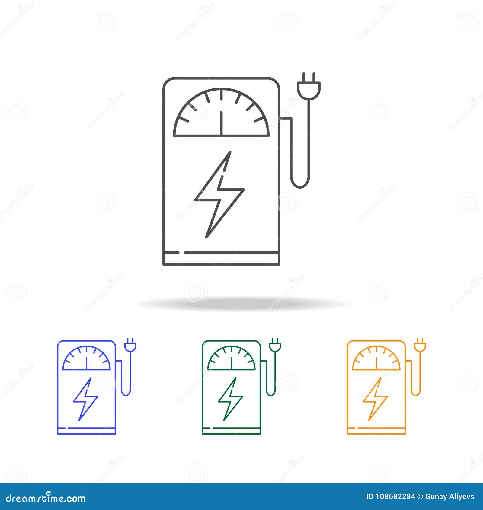 Green Eco Electric Fuel Pump Icons. Element of Ecology for Mobile ...