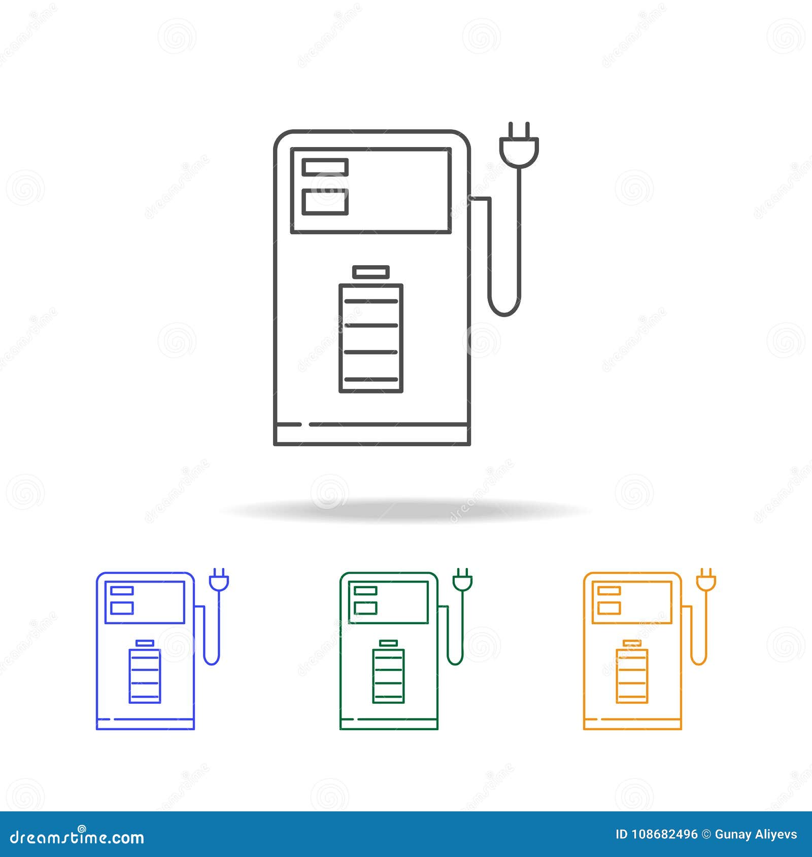 Green Eco Electric Fuel Pump Icons. Element of Ecology for Mobile ...