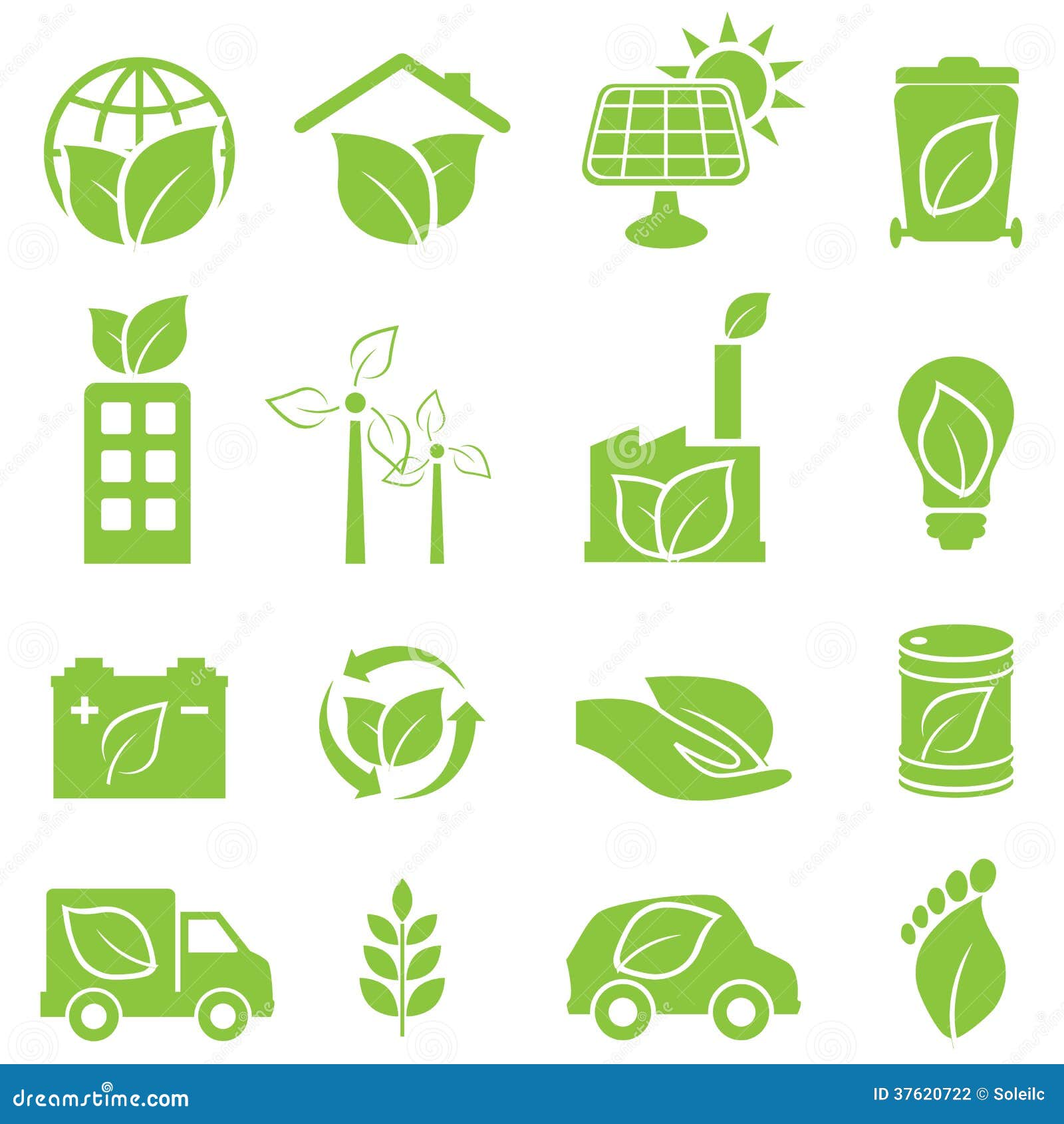 Green Eco and Environment Icons Stock Vector - Illustration of ...