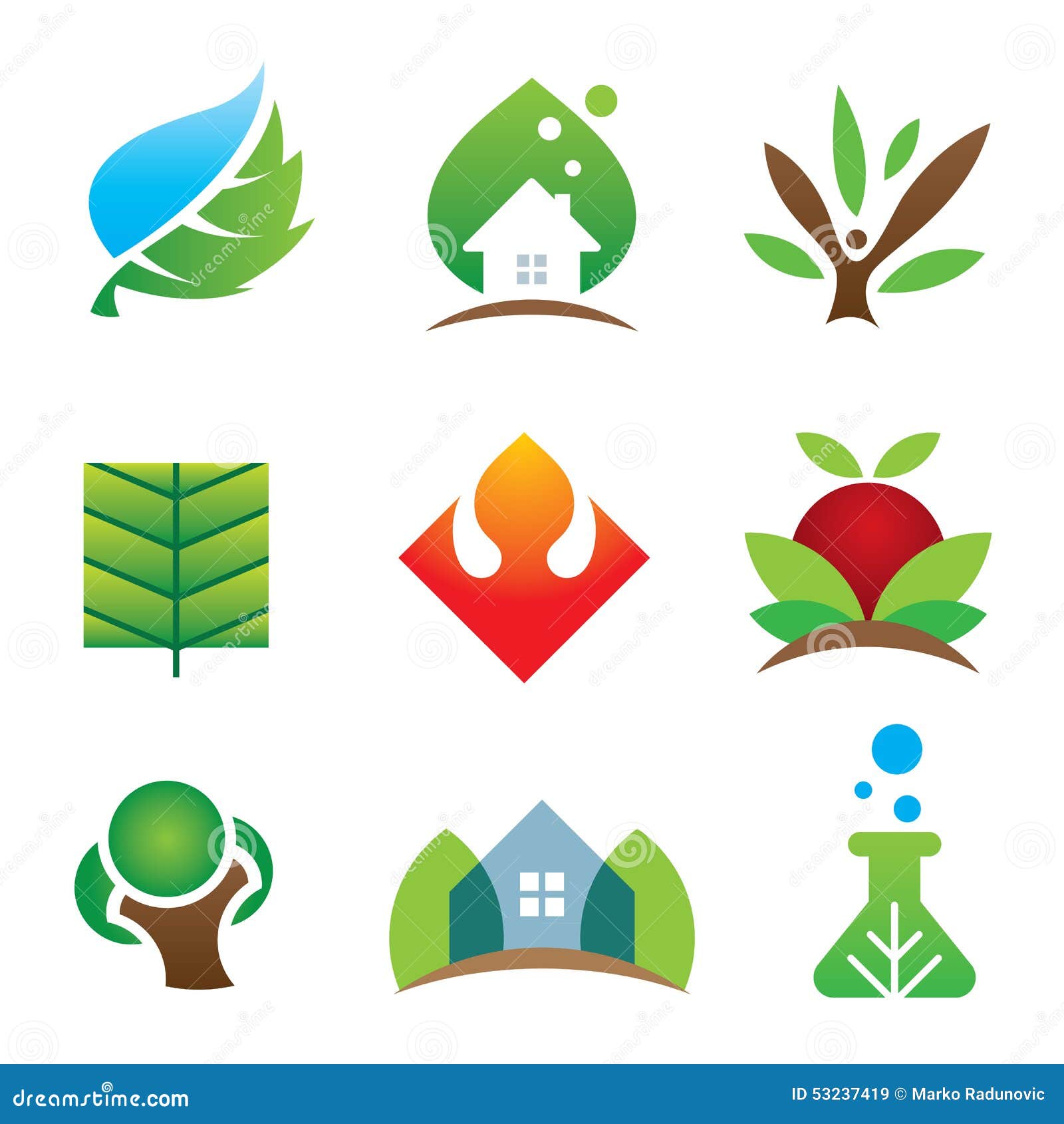 Green Eco Environment Science Creation for Brighter Future Icon Set ...