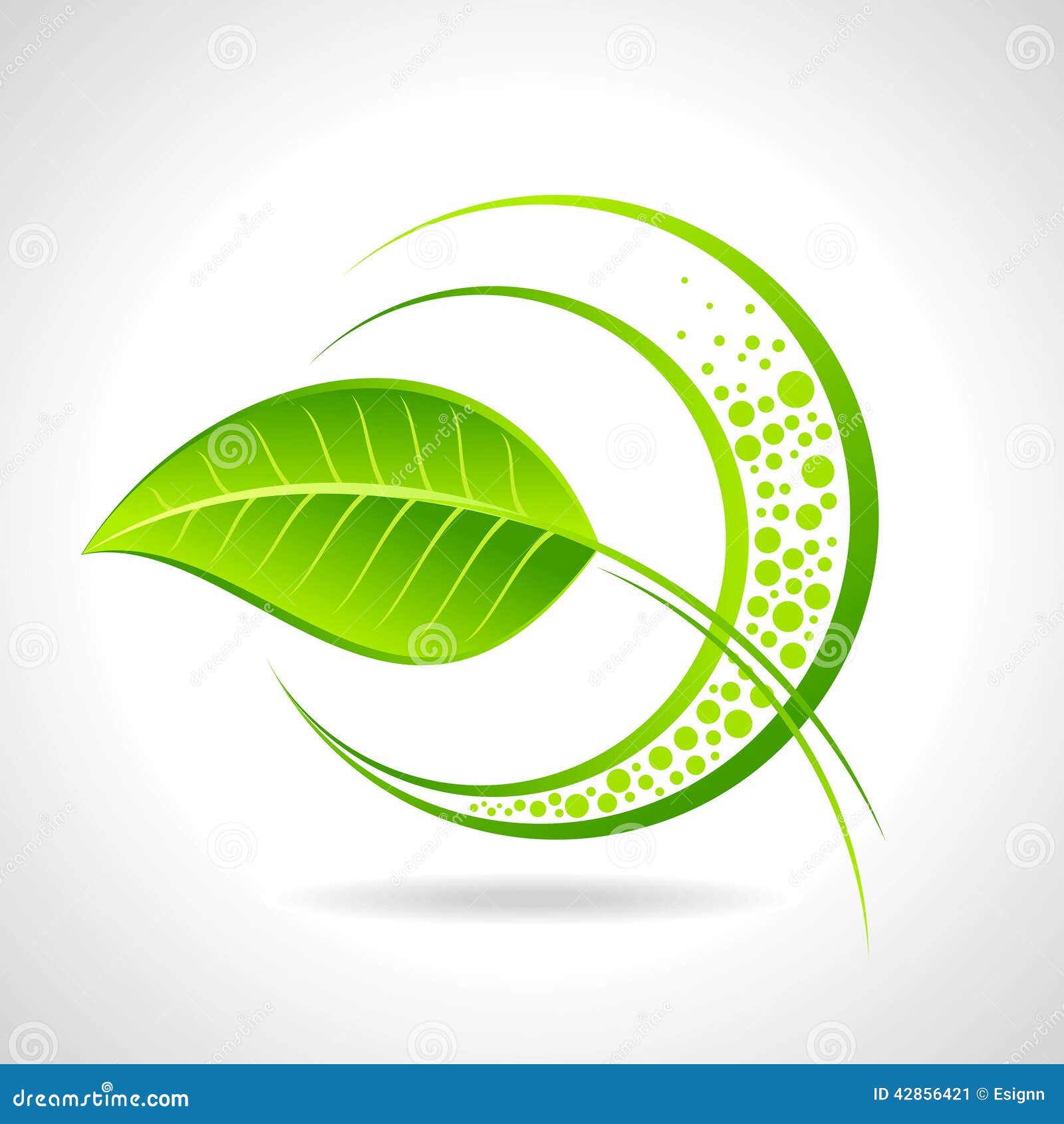 Green Eco Friendly Icon with Leaf Stock Vector - Illustration of ...
