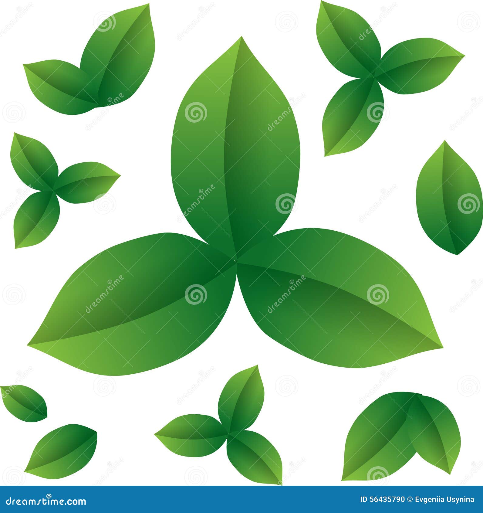 Green eco friendly leaves stock vector. Illustration of isolated - 56435790