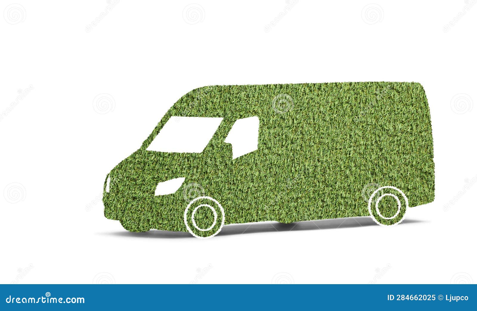 Green Eco Friendly Van Made of Grass Stock Image - Image of system ...