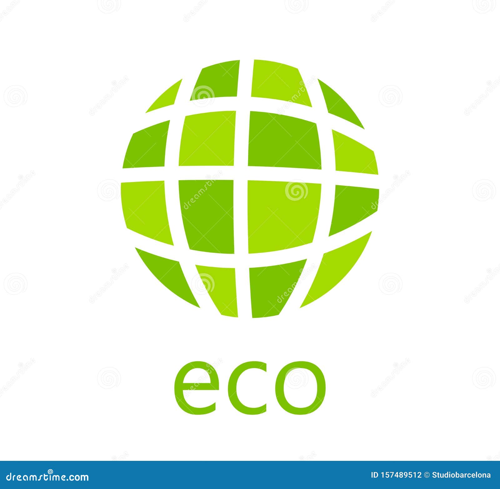 Green eco globe icon stock vector. Illustration of abstract - 157489512