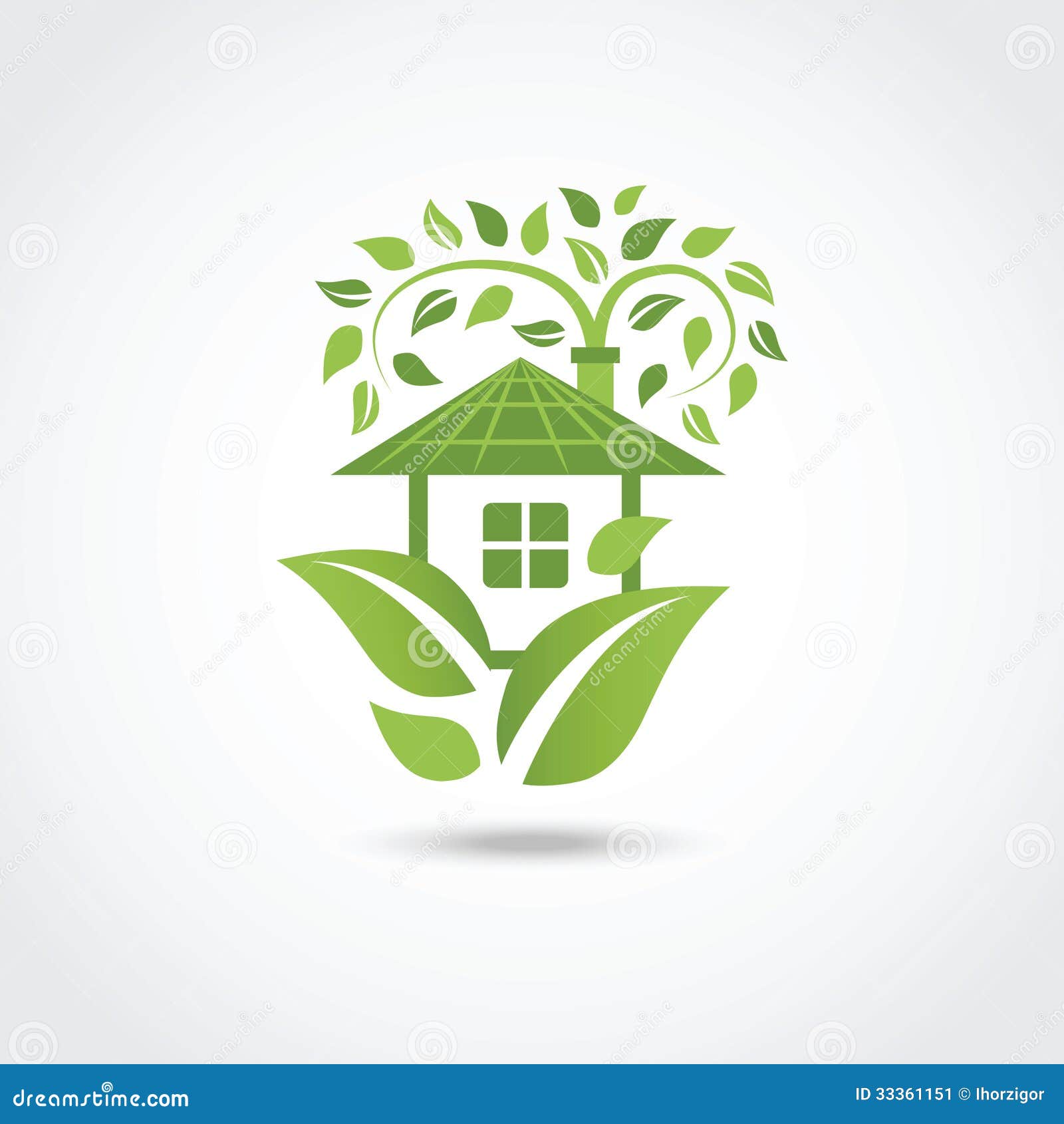 Green eco house stock vector. Illustration of biology - 33361151