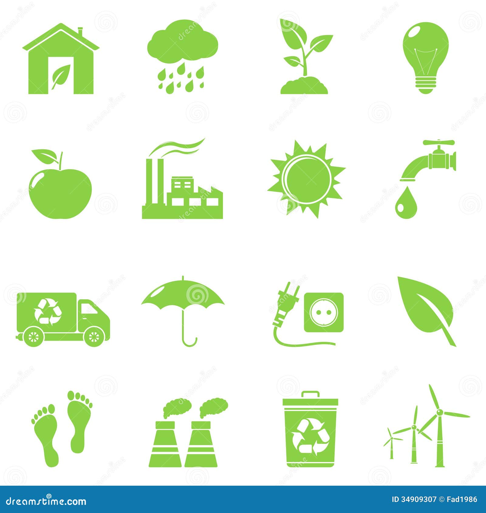Green Eco Icons stock vector. Illustration of cloud, arrow - 34909307