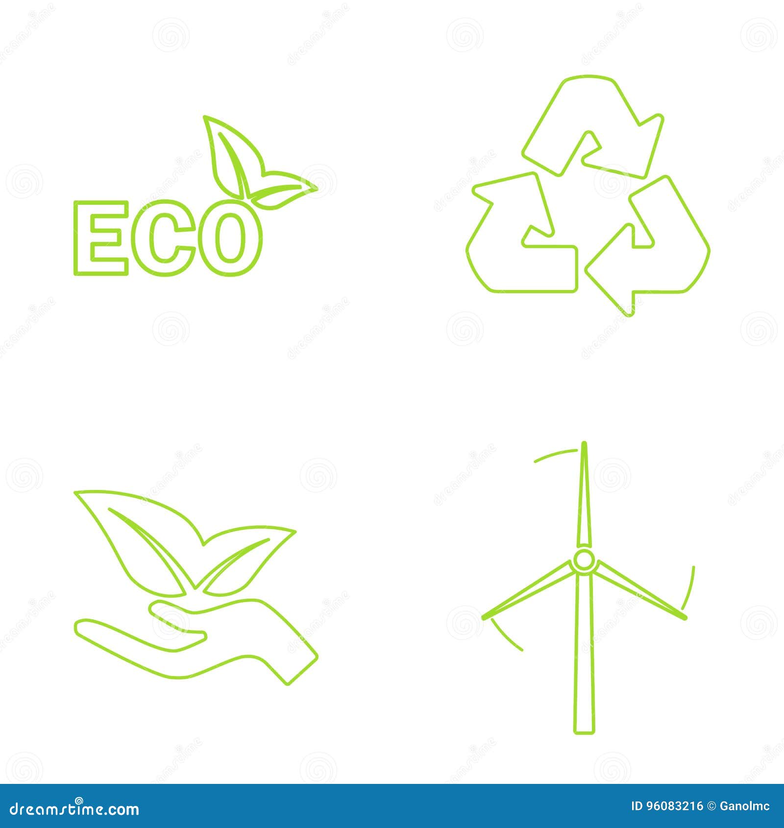 Green Eco Icons Set. Vector Illustration Stock Vector - Illustration of ...