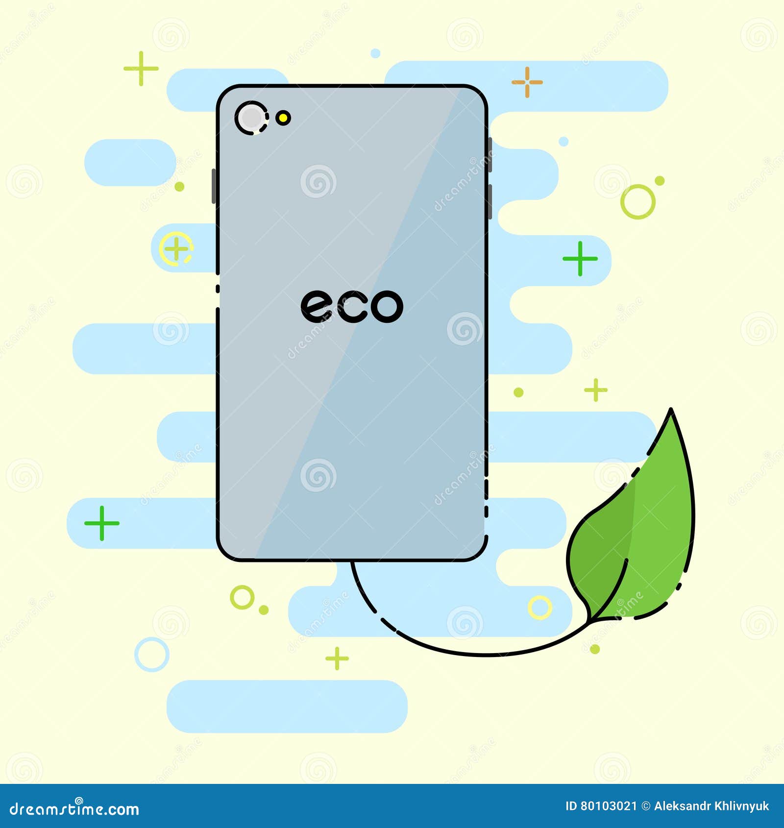 Green eco phone stock illustration. Illustration of leaf - 80103021