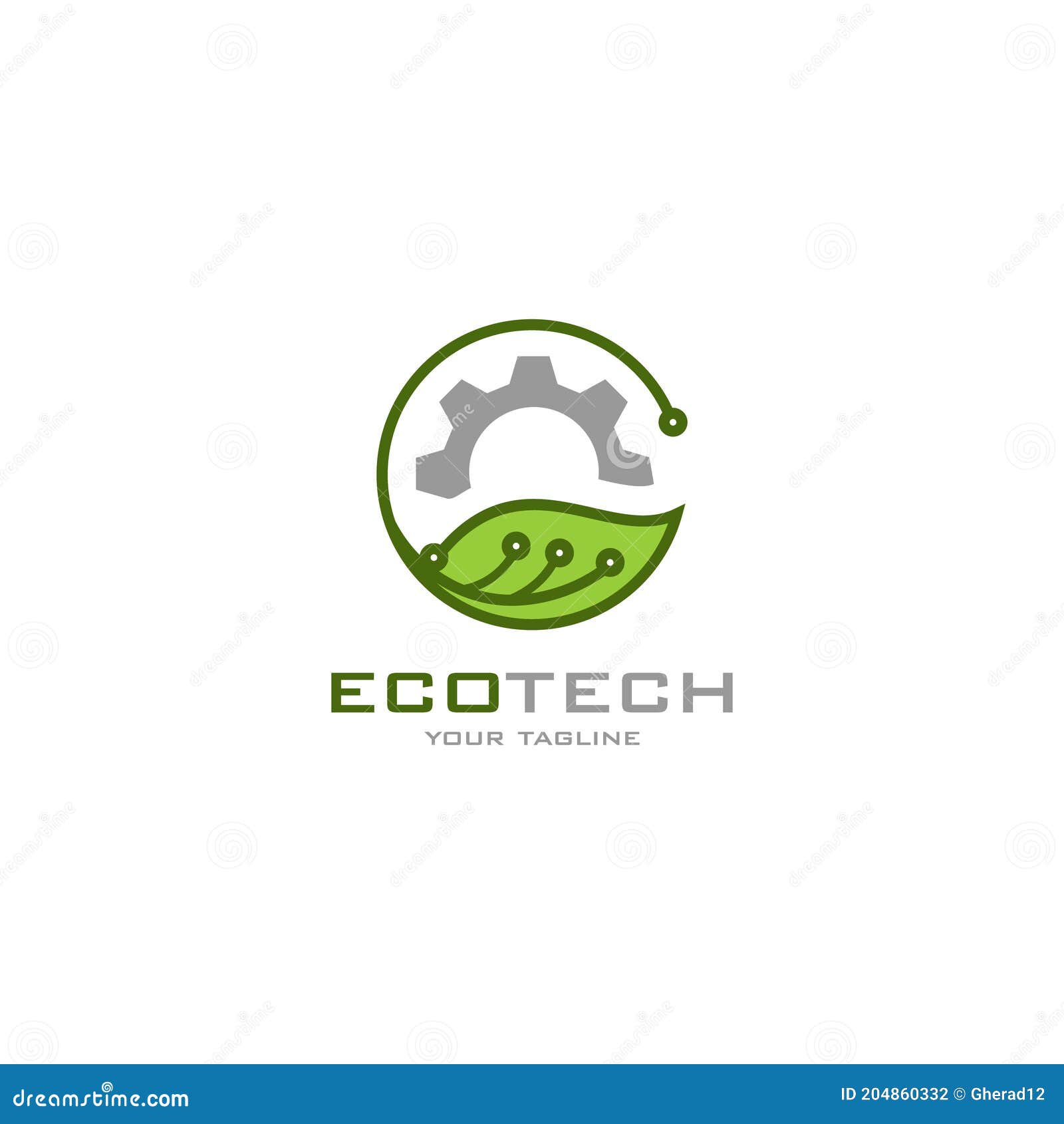 Eco tech gear leaf logo stock vector. Illustration of corporate - 204860332